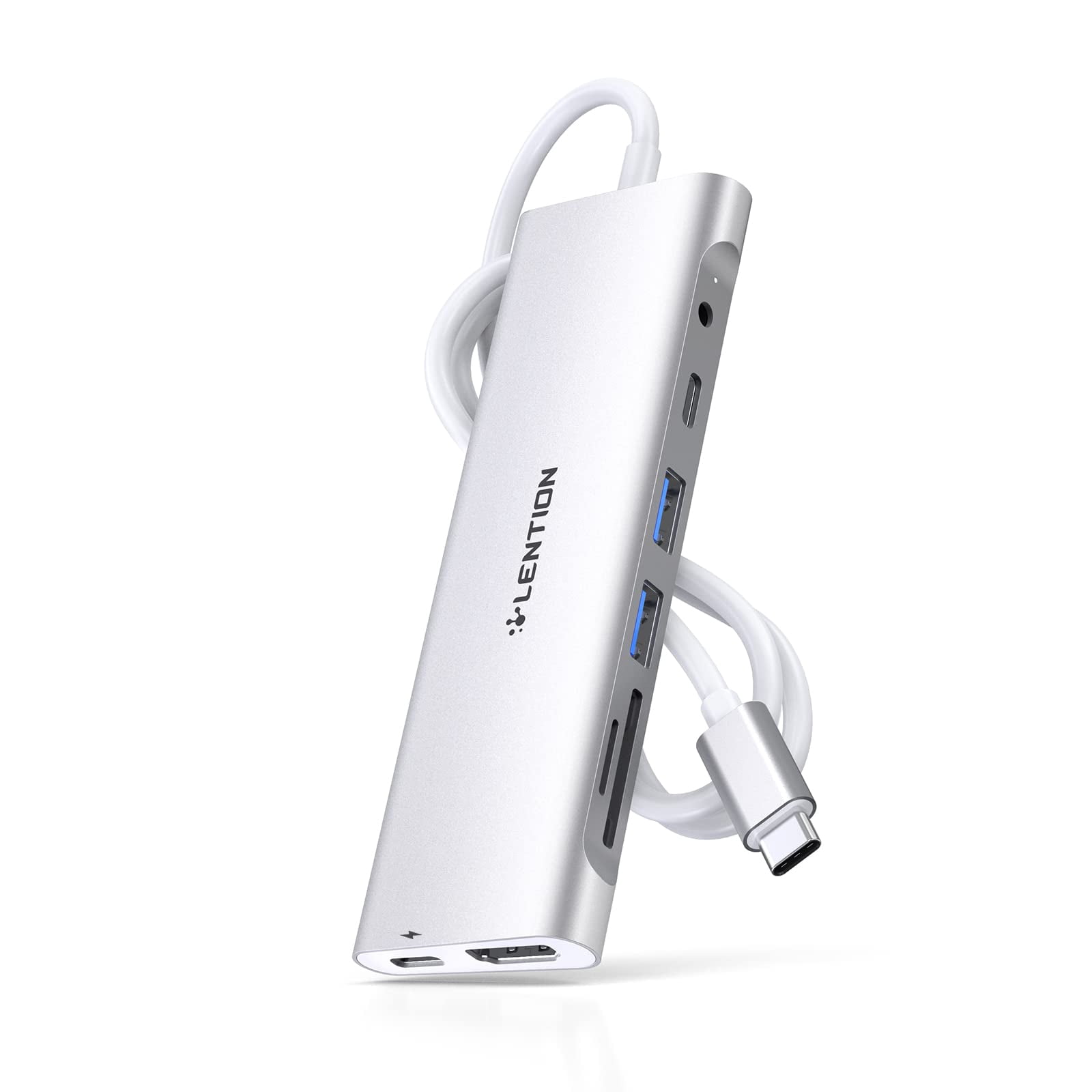 LENTION 3.3FT USB C Hub with HDMI,2 USB 3.0,Card Reader,Data/Charging ...