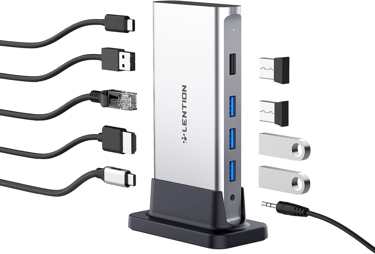 LENTION USB C Docking with 4K@60Hz HDMI, USB 3.0/2.0, Gigabit Ethernet ...