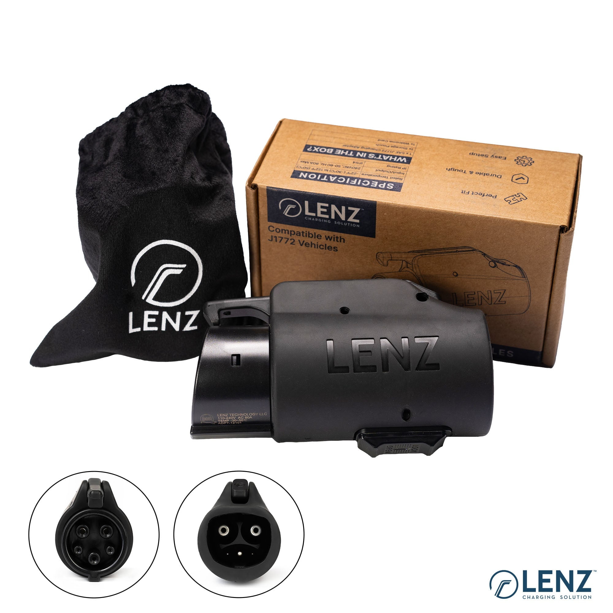 LENZ Tesla to J1772 Charging Adapter [ONLY for J1772 EVs], Max 80 Amp ...