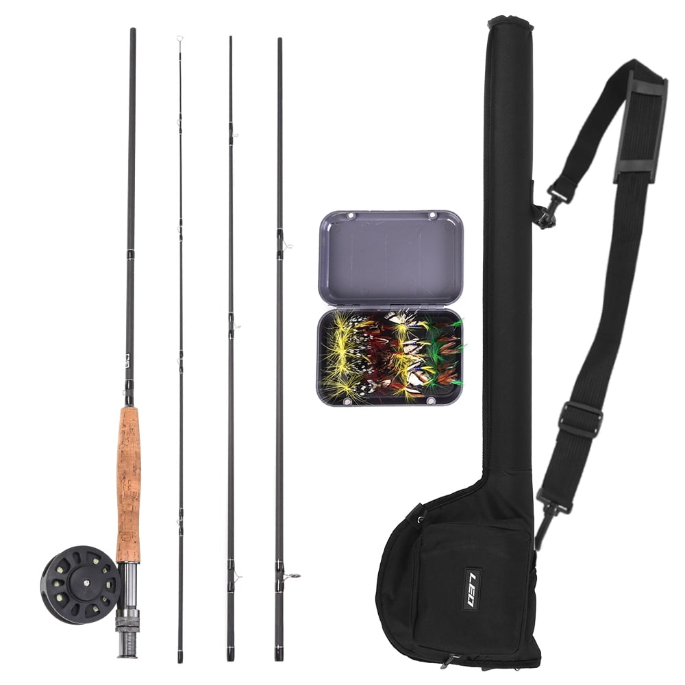 LEO Complete 4- Piece Fly Fishing Rod and Reel Starter Kit Set with ...