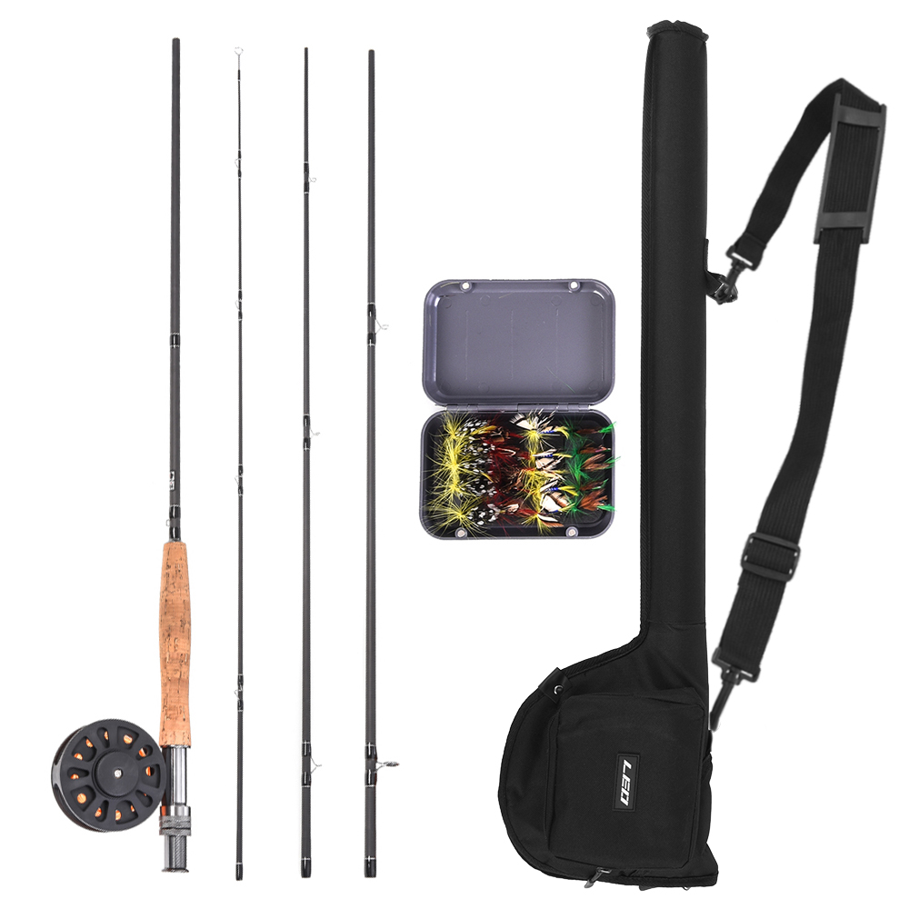 RAD Sportz Fly-Fishing Rod & Reel Combo- Starter Set with Travel Bag ...