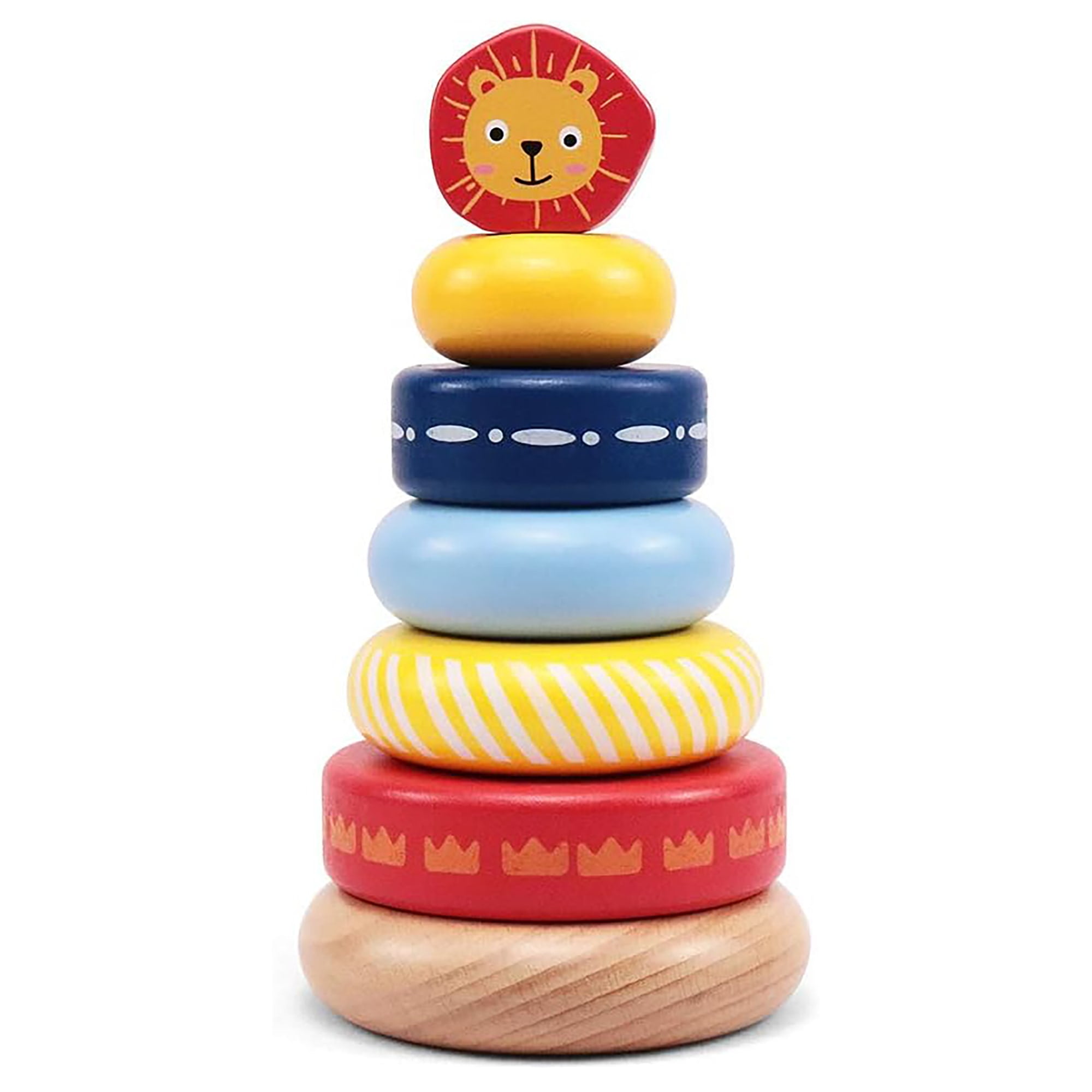 LEO & FRIENDS: Wooden Stacking Ring Toy - Coloful Tower, Leo The Lion ...