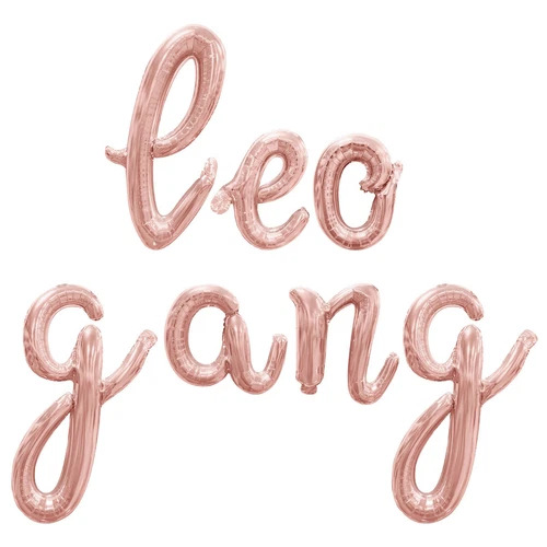 LEO GANG Cursive Script Letter Balloon Banner - DIY Birthday Party ...