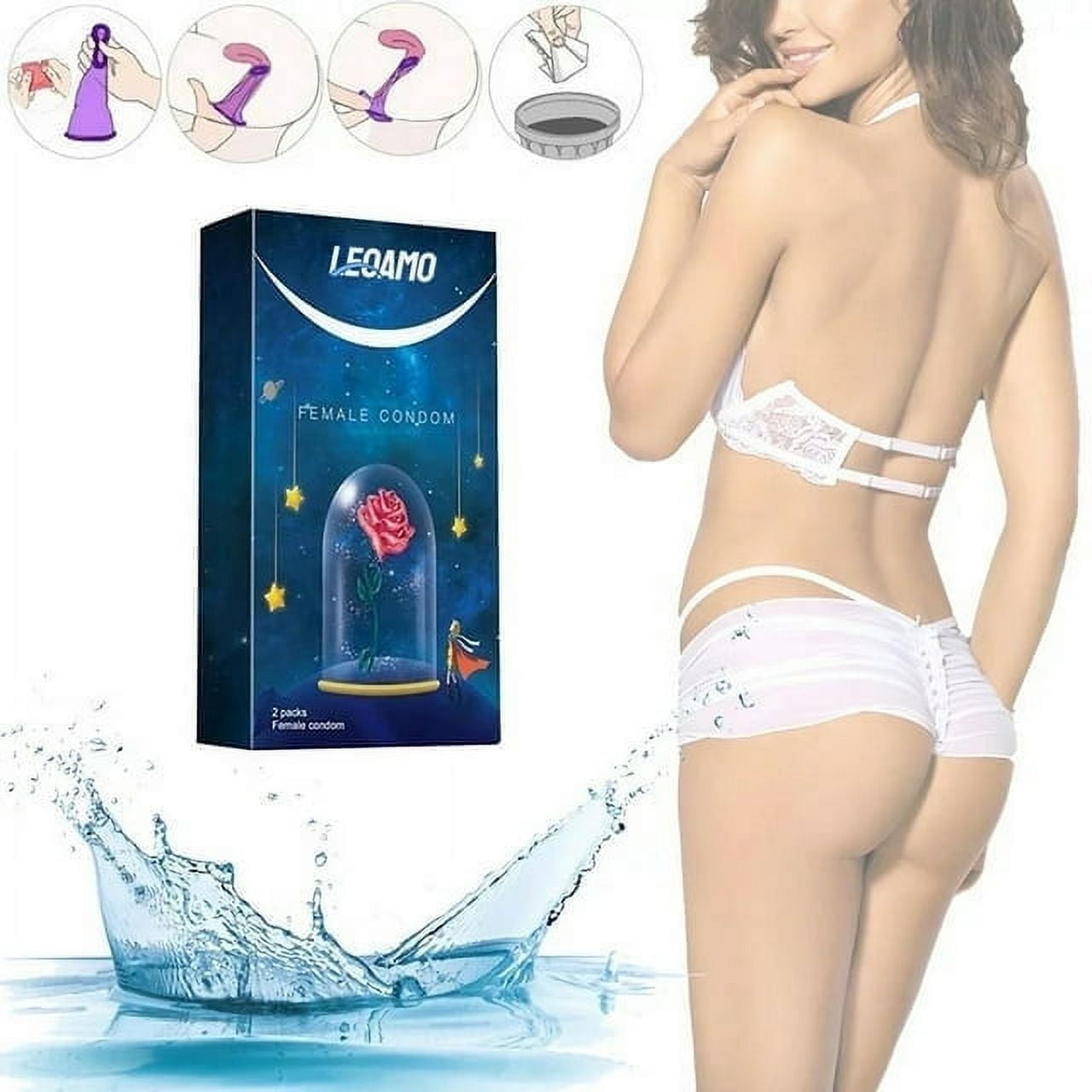Leoamo 2pcs Female Ultra Thin Latex Lubricated Condoms