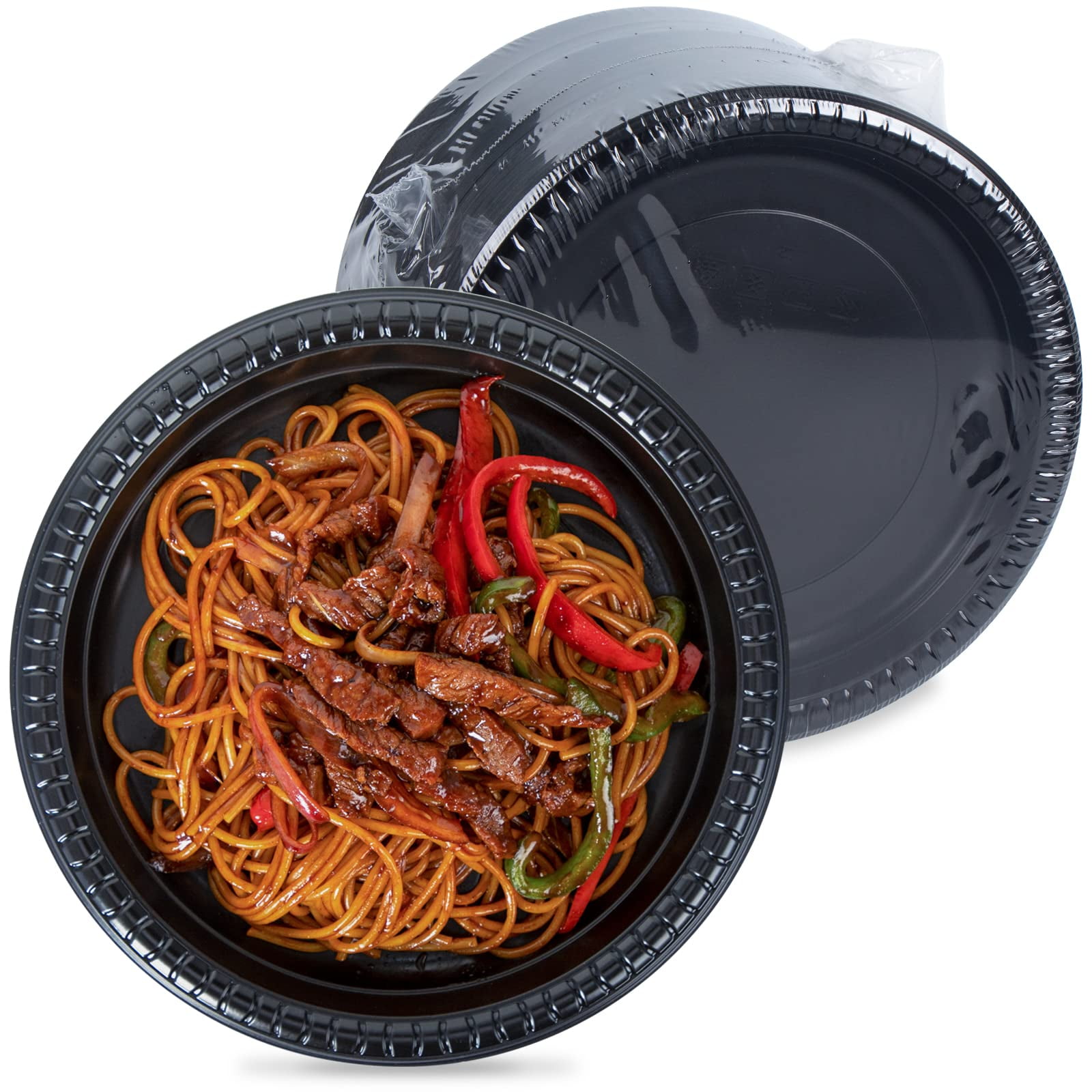 LEOBOX Plastic Plates, Reusable BCA3 150 Pack Heavy Duty 9 Inch ...