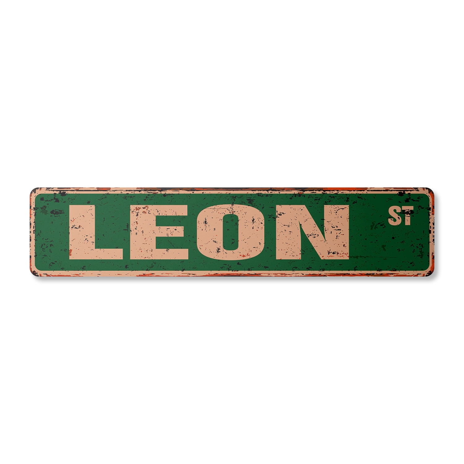 LEON Vintage Plastic Street Sign Childrens Name Room Sign | Indoor ...