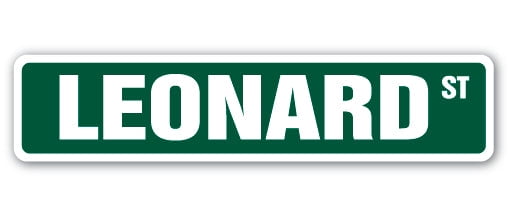 LEONARD Street Sign Childrens Name Room Sign | Indoor/Outdoor | 36 ...