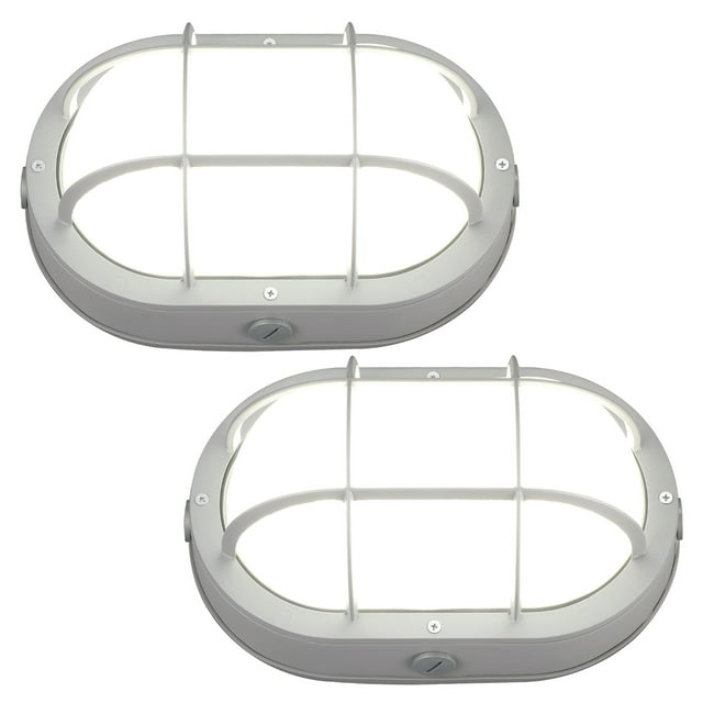 LEONLITE 10W LED Bulkhead Light, 12 Inch Marine Oval Outdoor Wall ...