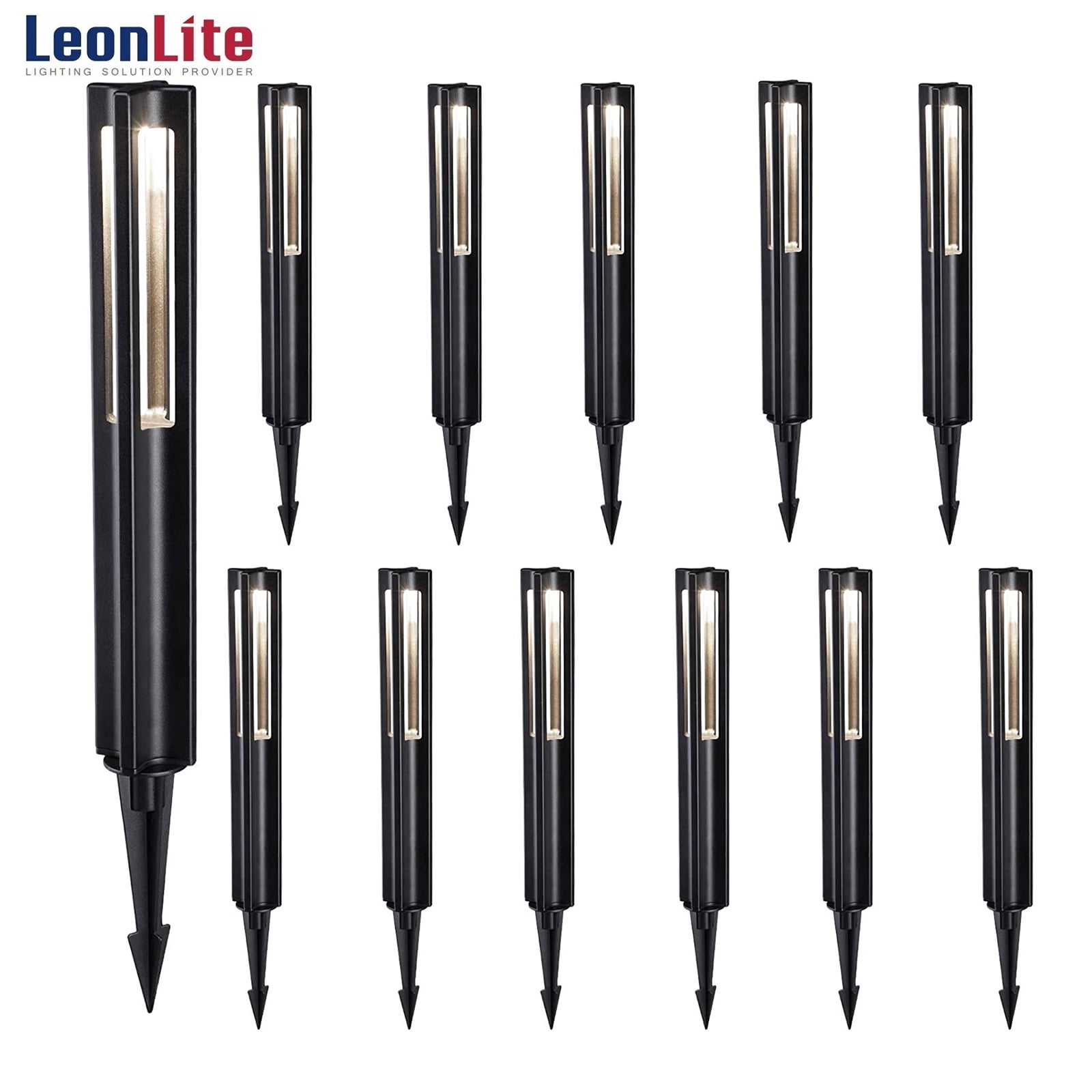LEONLITE 12-PACK 12V Low Voltage LED Landscape Light, 3W Walkway Lawn ...