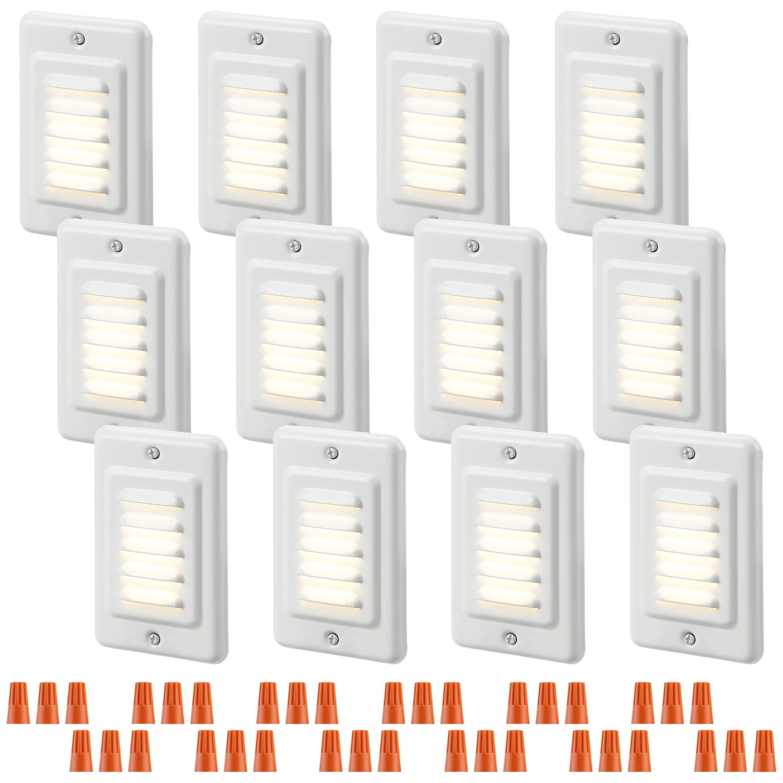 LEONLITE 12-Pack 120V LED Step Light, 3000K Warm White, Indoor ...