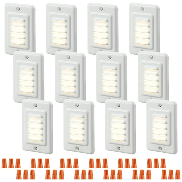 LEONLITE 12-Pack 120V LED Step Light, 3000K Warm White, Indoor ...