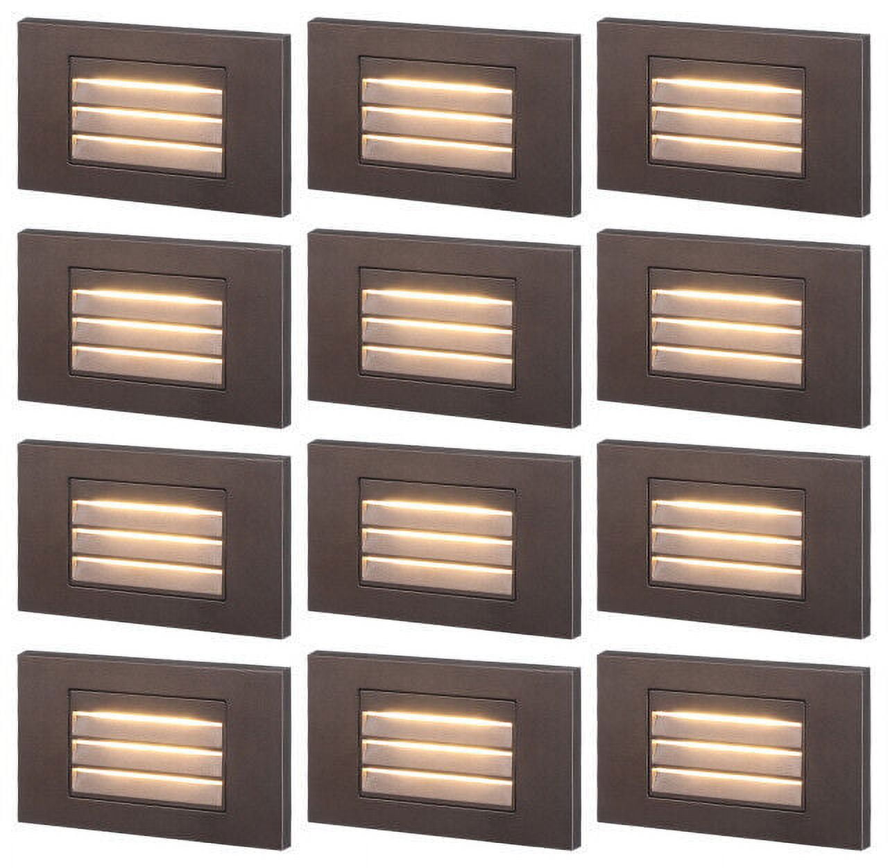 LEONLITE 12 Pack Outdoor LED Step Light Dimmable, 3000K Warm White ...