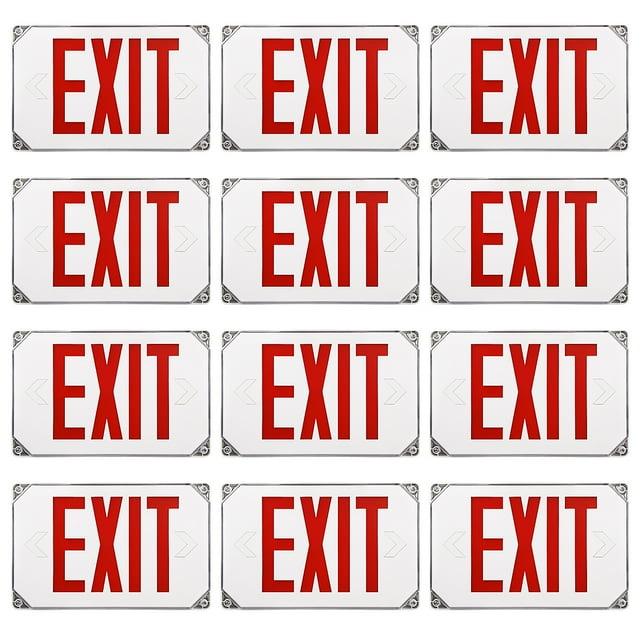 LEONLITE 12-Pack Wet Location LED Exit Sign, Weatherproof Outdoor ...