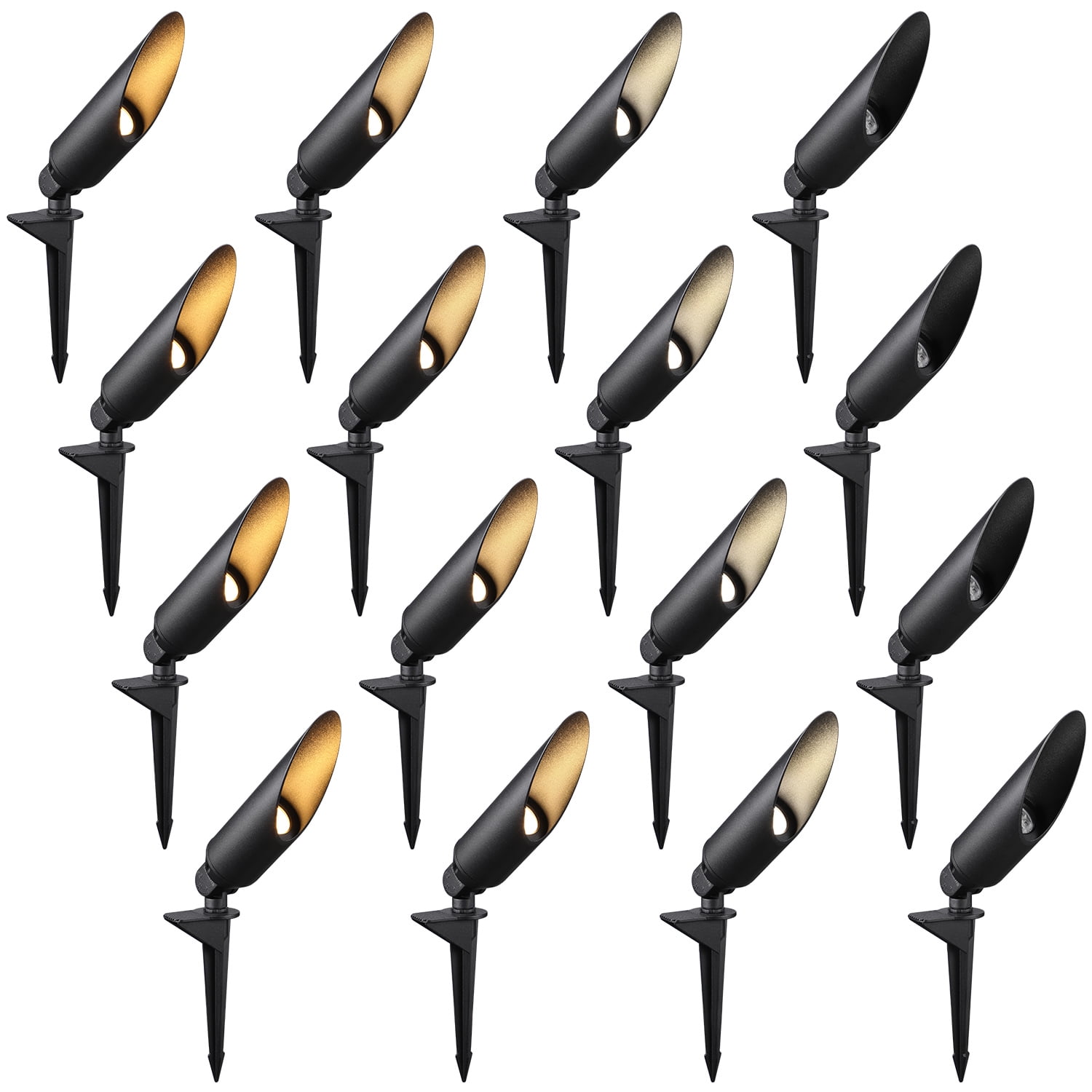 LEONLITE 16 Pack Low Voltage LED Landscape Spotlight, 2700K/3000K/4000K ...