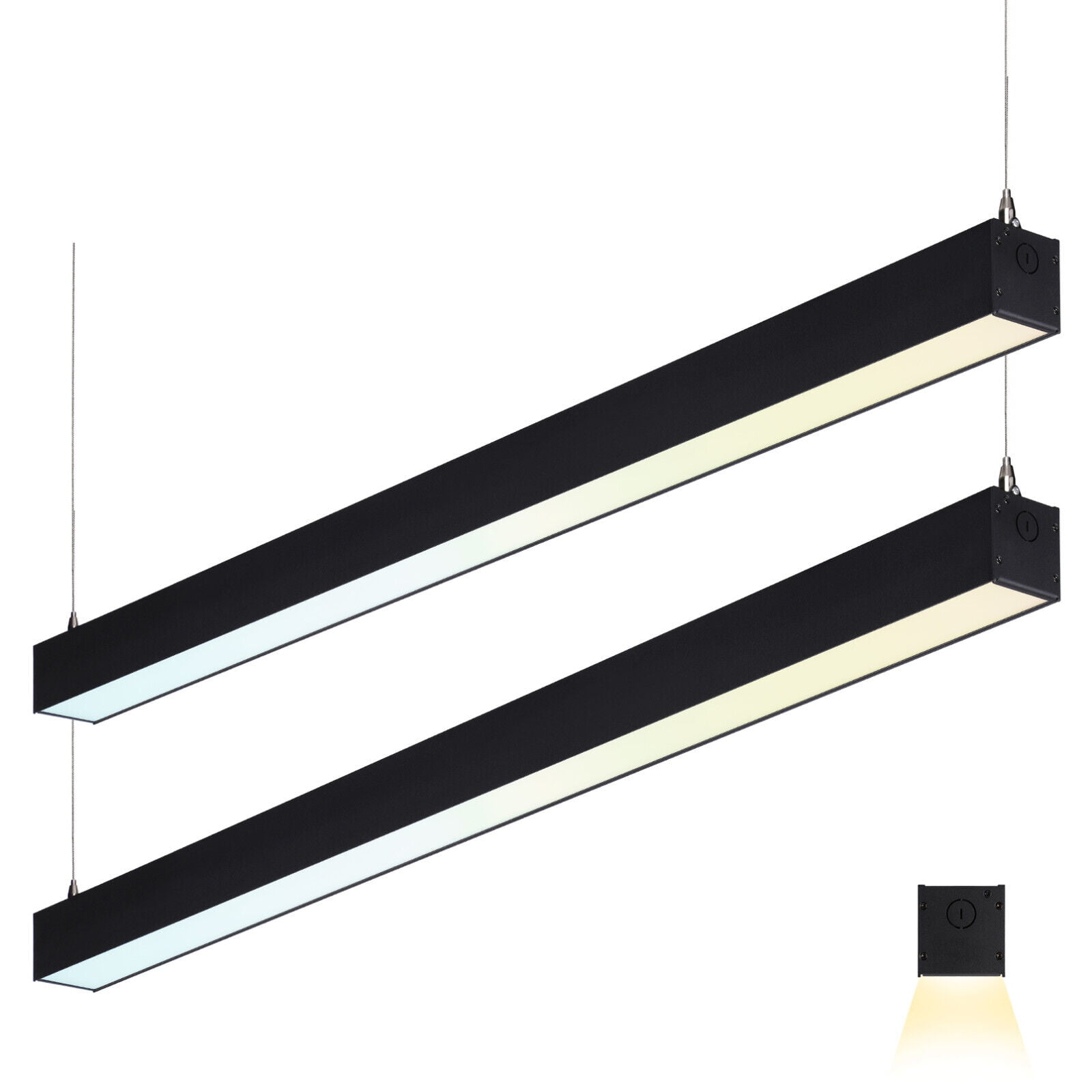 LEONLITE 2-Pack 4FT 55W Architectural Direct Indirect LED Suspension ...