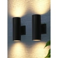 LEONLITE 2-Pack Cylinder Up Down Wall Sconce, Hardwired Wall Mount ...