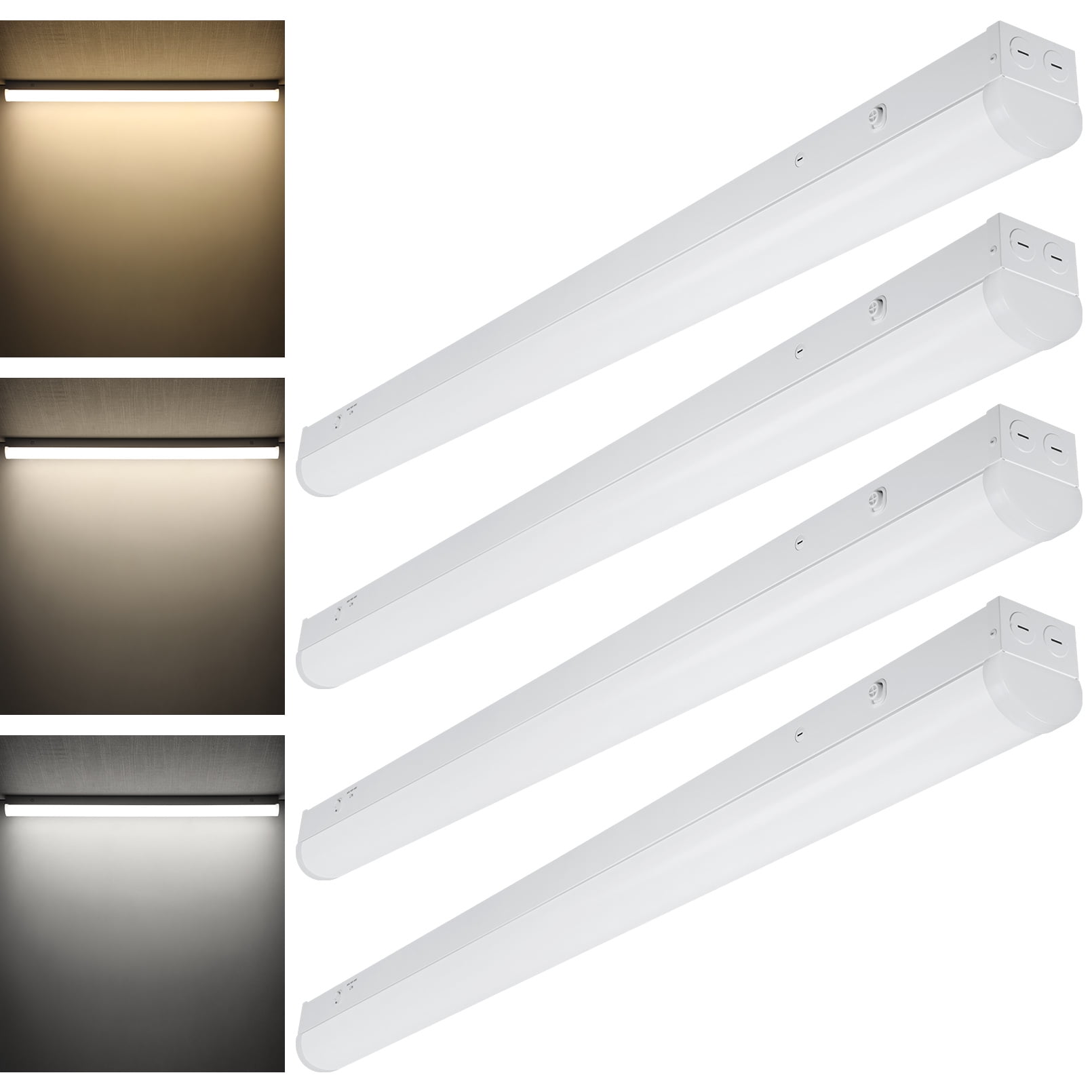 LEONLITE 4 Pack 4" 3CCT LED Shop Light, 40W 5200LM (240W Eqv.) 3500K ...