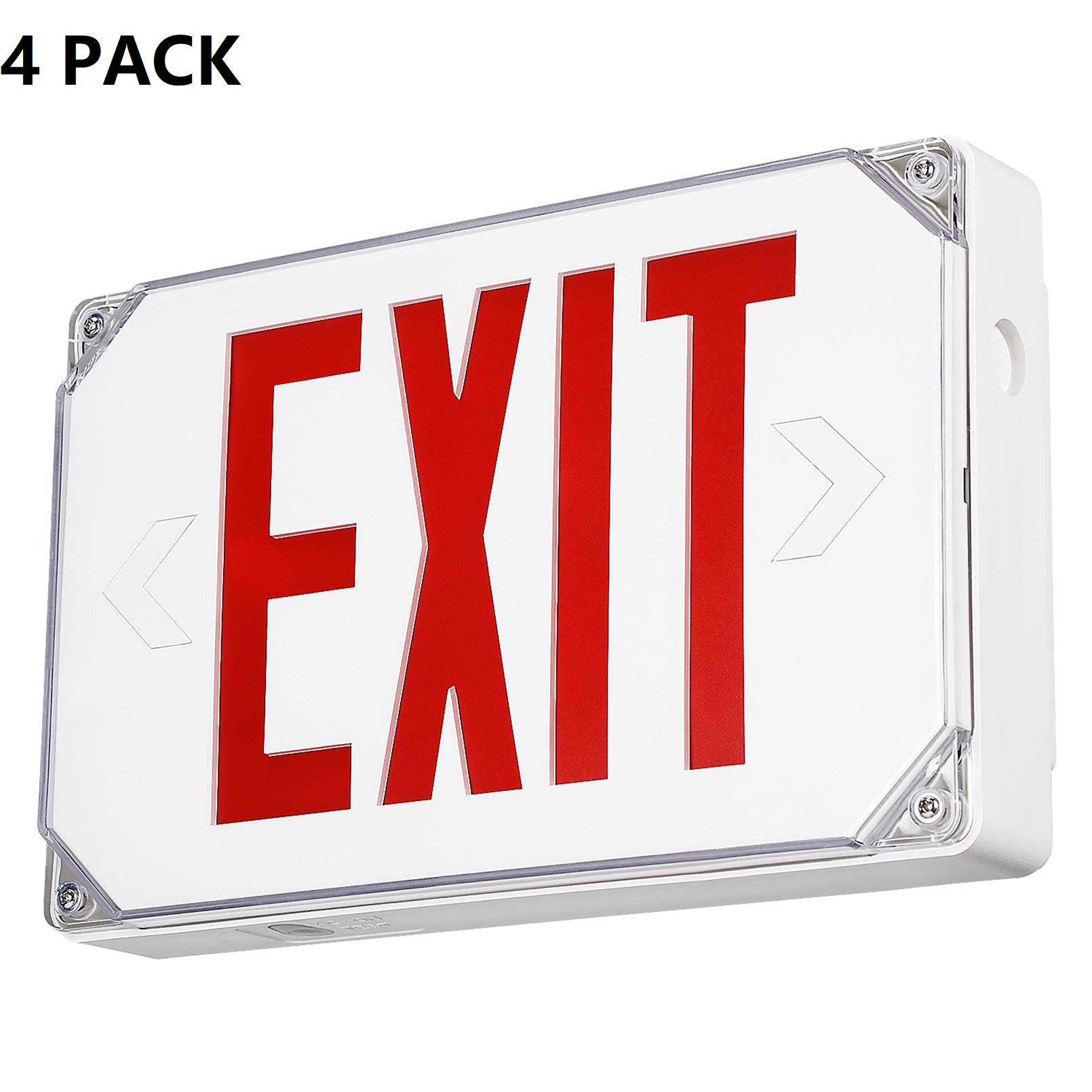 LEONLITE 4Pack LED Exit Sign With Battery Backup UL Listed Outdoor LEONLITE 4Pack LED Exit Sign With Battery Backup UL Listed Outdoor