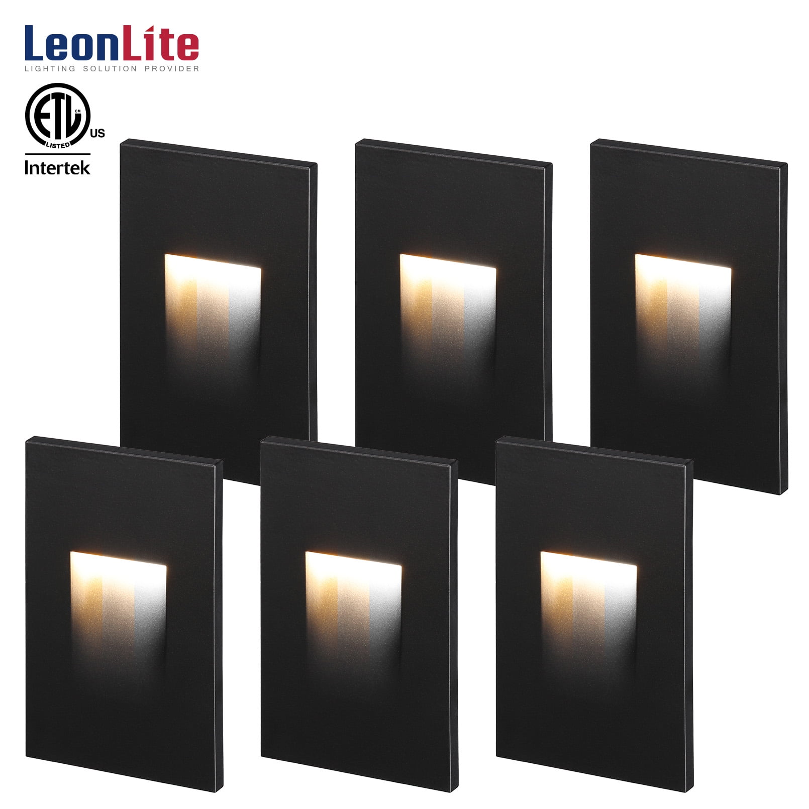 LEONLITE 6 Pack 3CCT LED Step Lights, 120V Dimmable Stair Lights Indoor ...