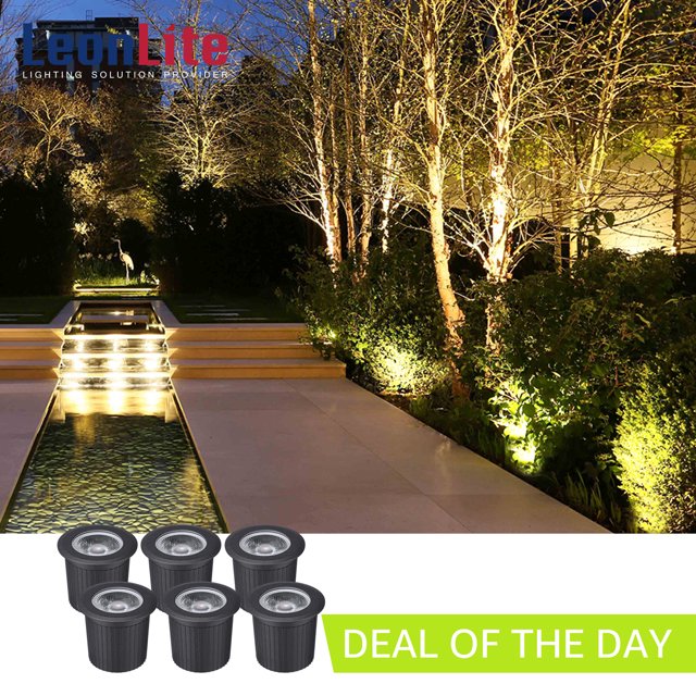 LEONLITE 6 Pack LED Low Voltage Well Lights, Recessed Deck Lights, LED ...