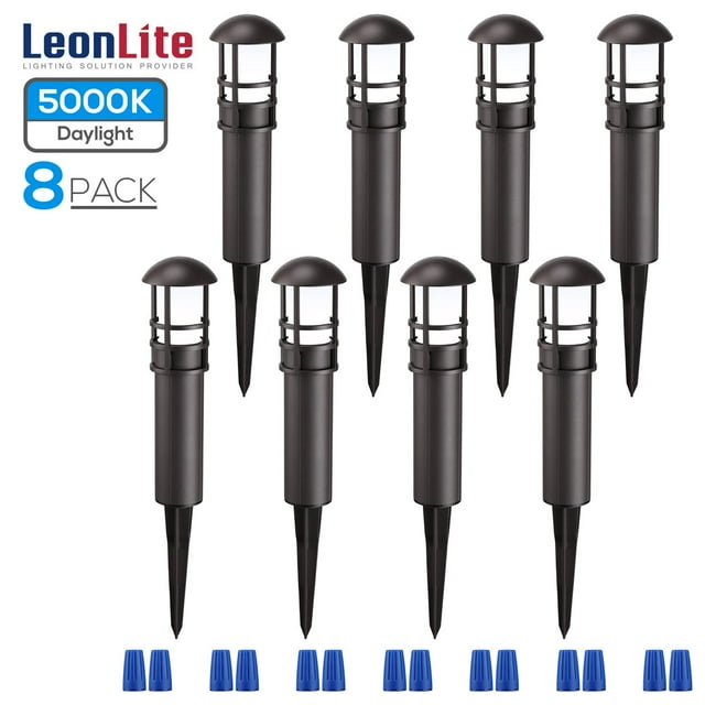 LEONLITE 8 Pack 3W LED Landscape Light, Waterproof, 12V Low Voltage ...