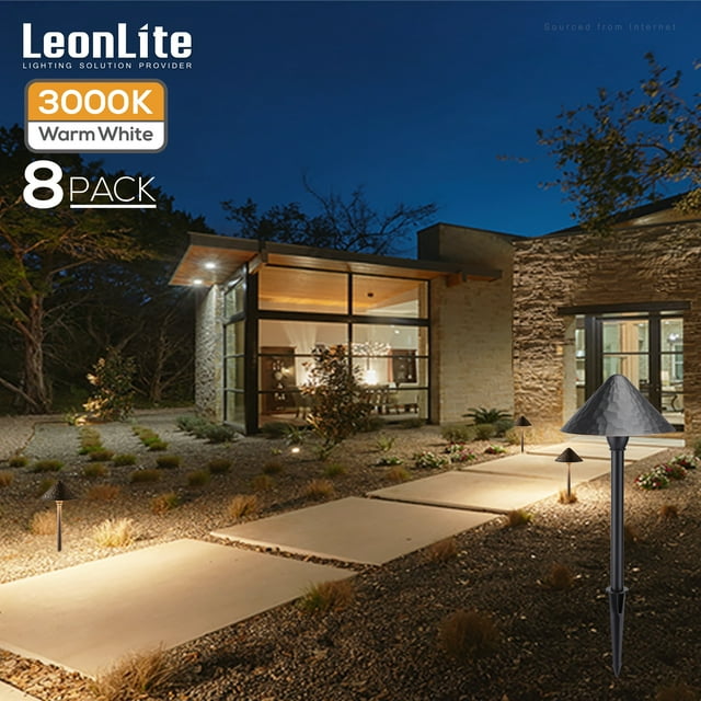 LEONLITE 8 Pack Low Voltage LED Landscape Lighting, 12-24V AC/DC Wired ...