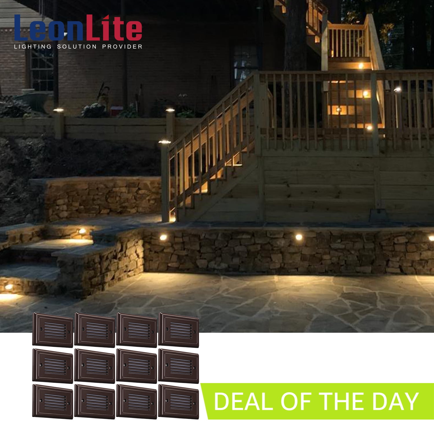 Leonlite Dimmable LED Step Lights for Indoor & Outdoor Stair Light ...