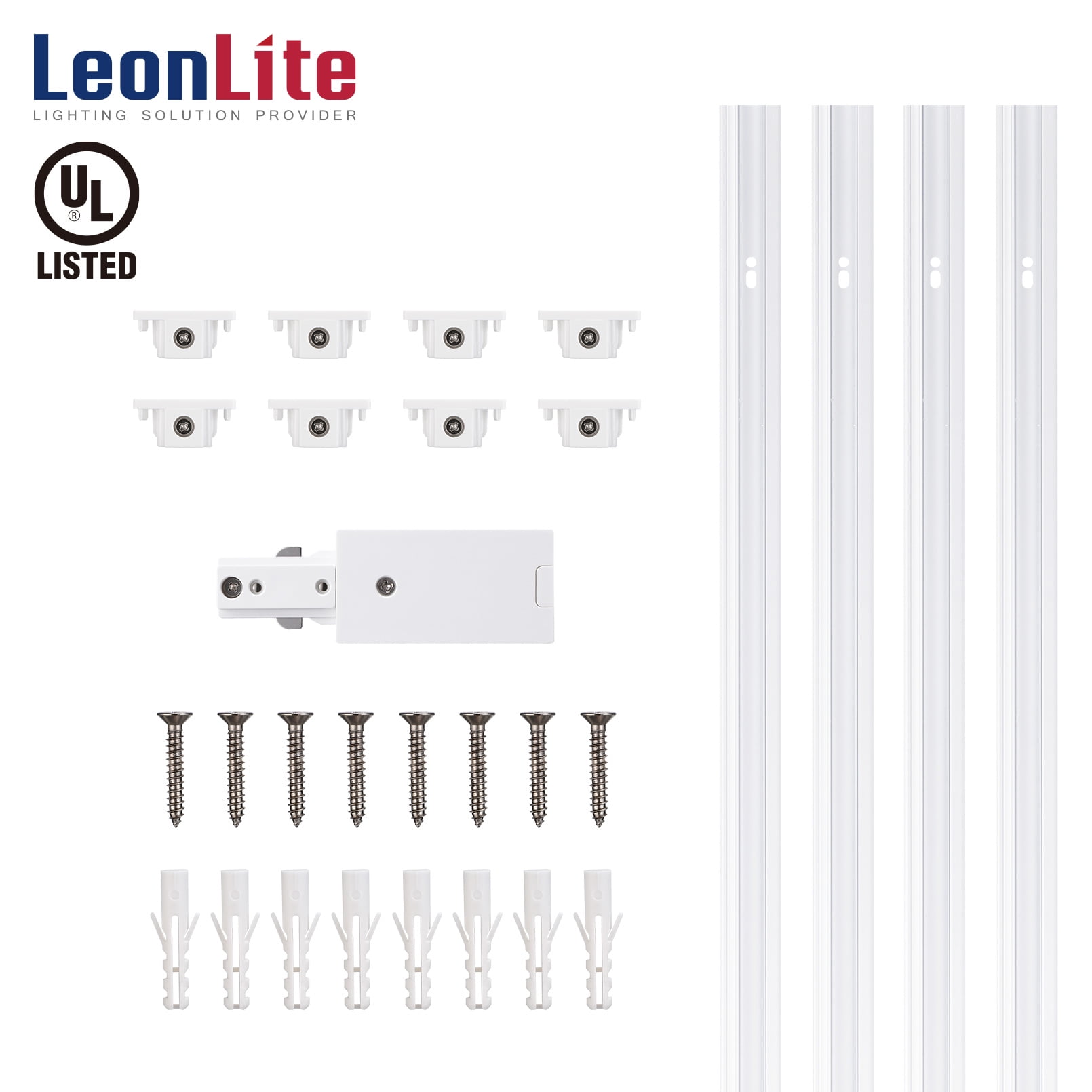 LEONLITE H Style Track Kit, 4ft H Style Track Lighting Rails + Live End ...