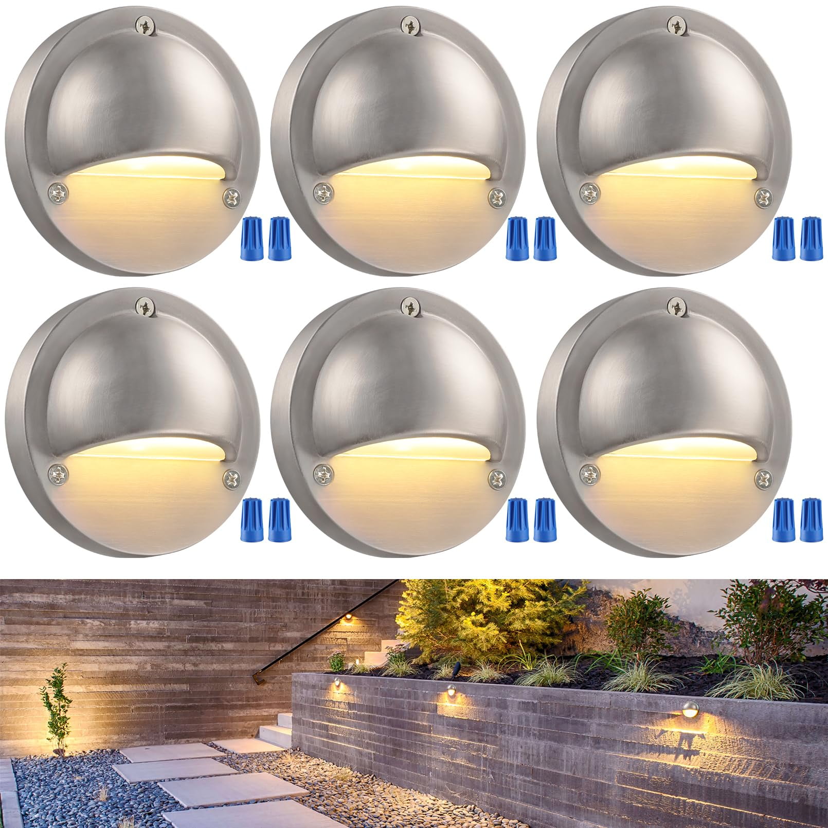 LEONLITE LED Low Voltage Deck Lights, 170LM 4.09inch Landscape Step ...