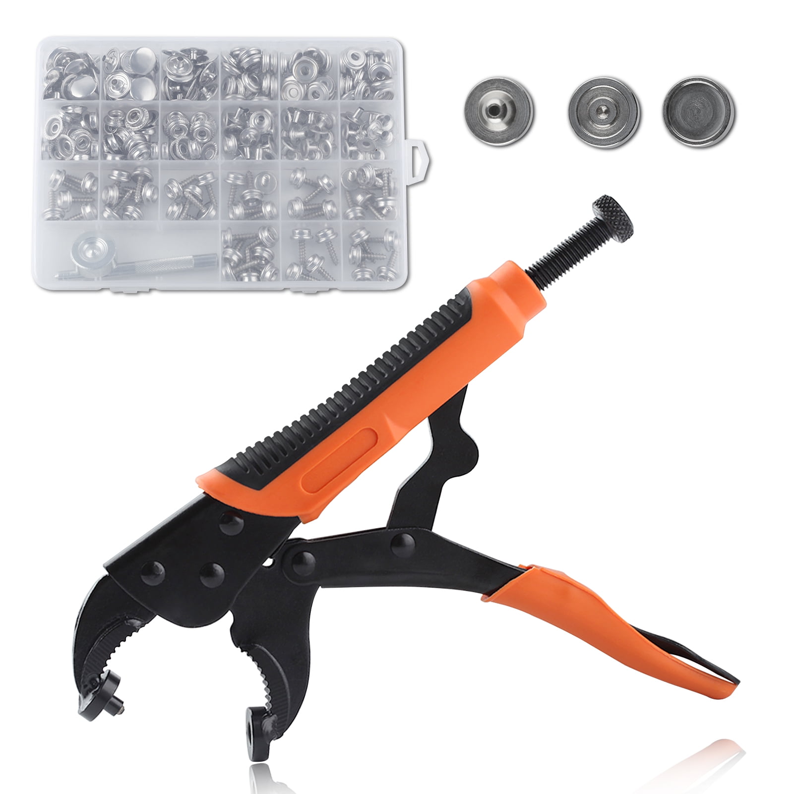 LEONTOOL 256 PCS Heavy Duty Snap Fasteners Kit, Adjustable Snap Setter ...