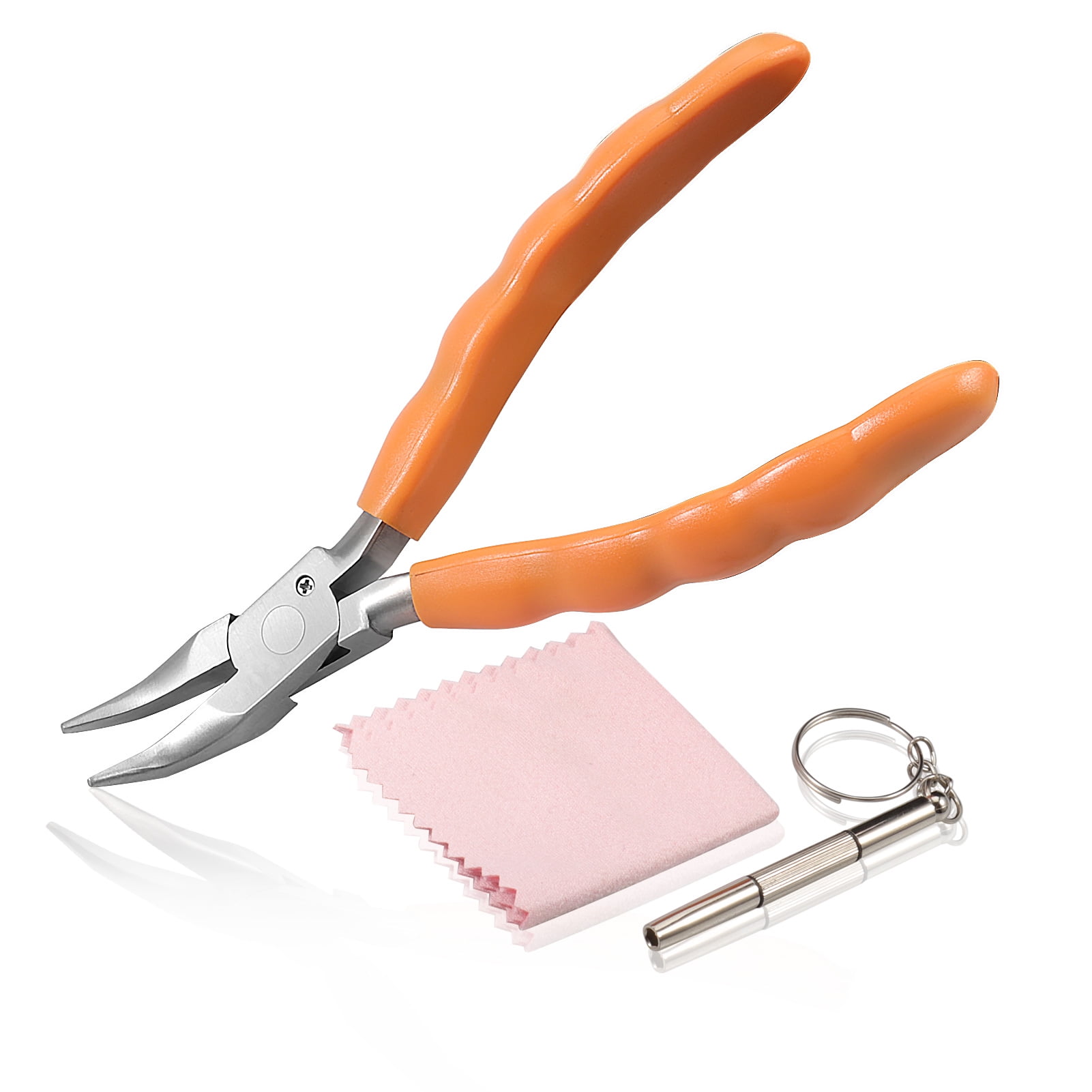 LEONTOOL 6 Inches Bent Nose Pliers Stainless Steel Glasses Repair ...