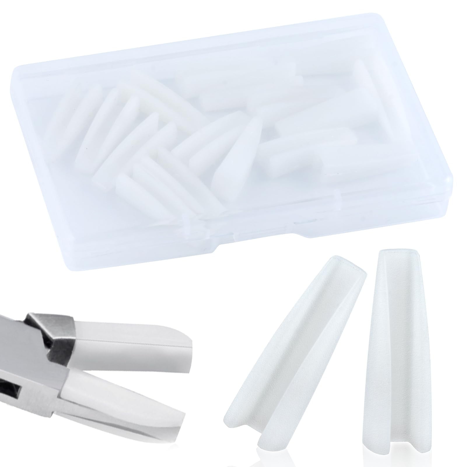 LEONTOOL 8 Pairs Replacement Nylon Jaws for Flat Nose & Half Round Eyeglasses Frame Pliers ...