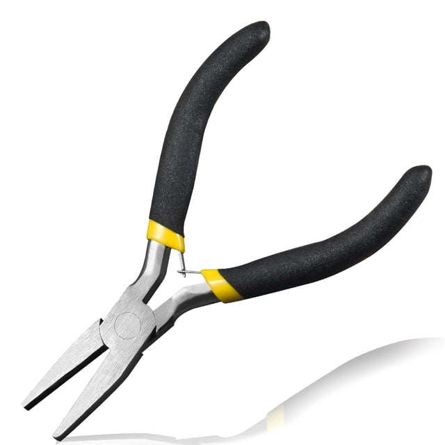 LEONTOOL Flat Nose Pliers for Jewelry Making 5 Inch Mini Beading Pliers ...