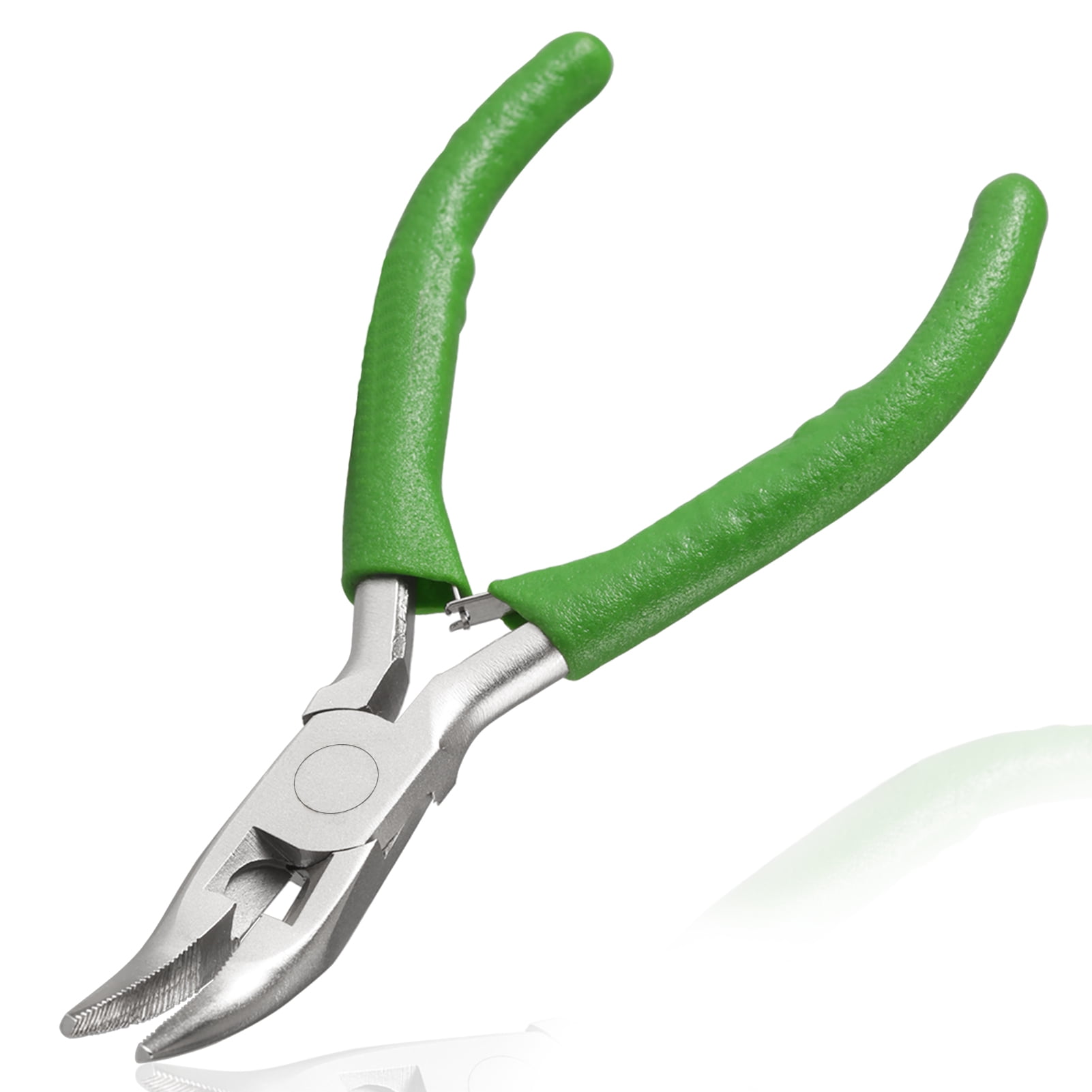 LEONTOOL Mini Bent Nose Pliers with Serrated Jaw 4.7 Inches Bent Chain ...