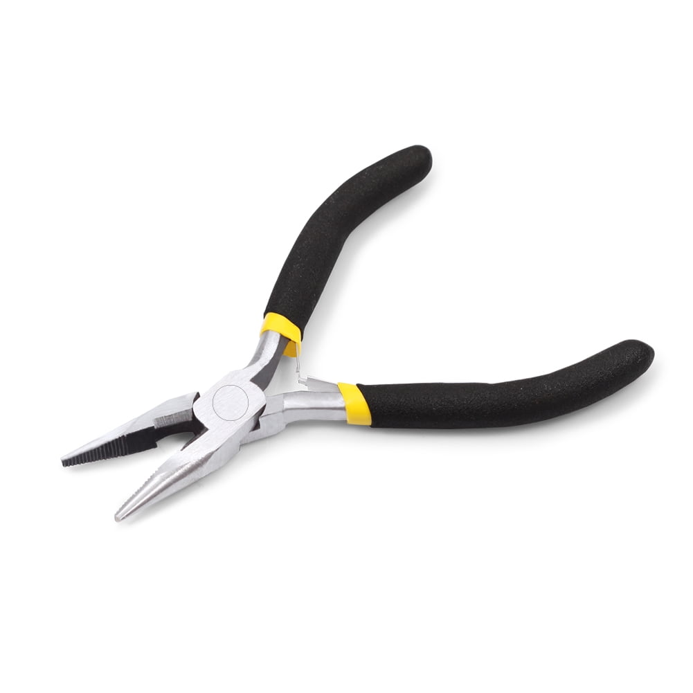 LEONTOOL Mini Long Nose Pliers with Wire Cutter 5 Inch Serrated Jaw ...