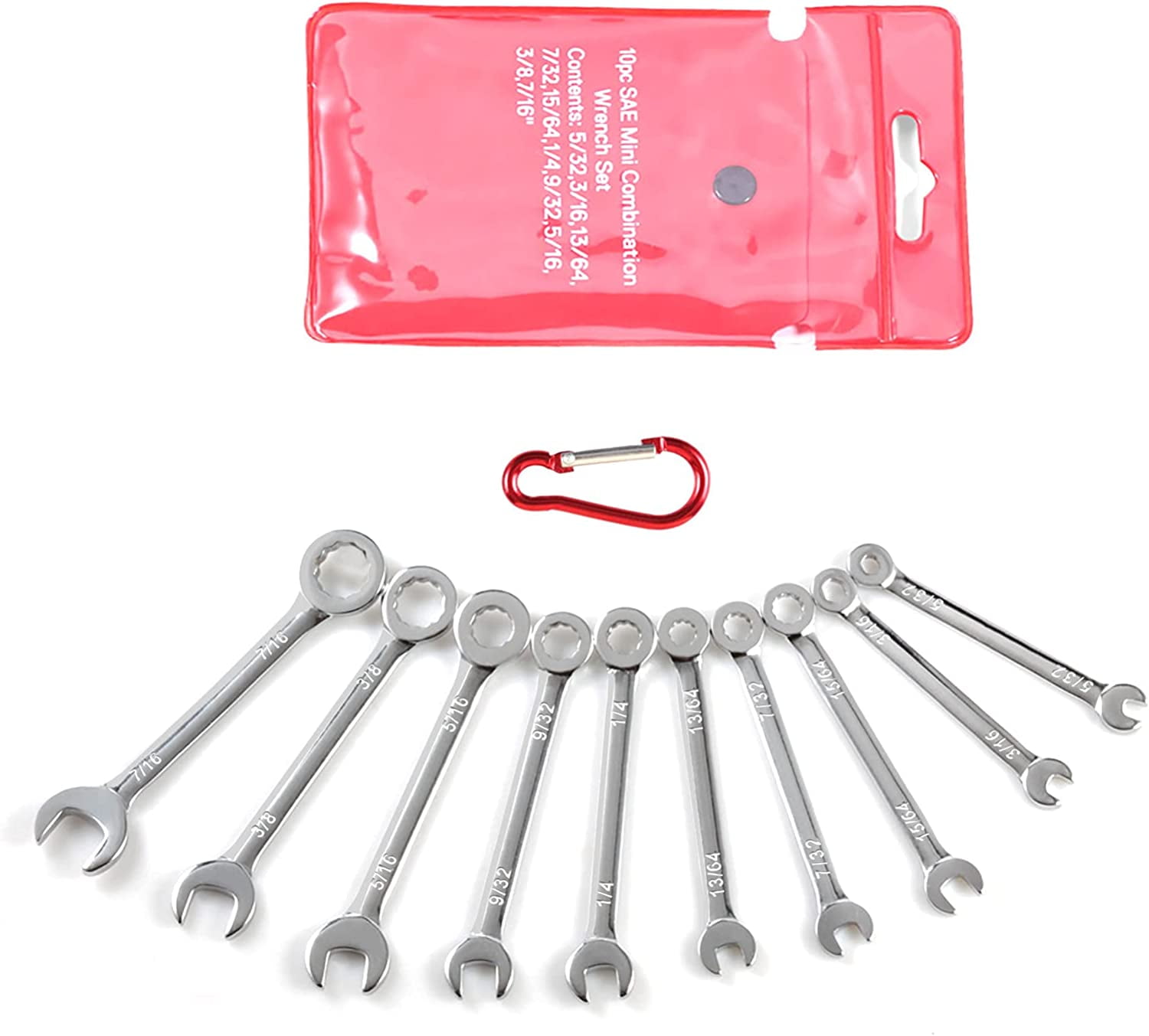 LEONTOOL Mini Wrench Set 5/32 to 7/16 Inches Standard SAE Ignition ...