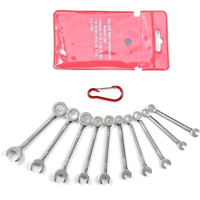LEONTOOL Mini Wrench Set 5/32 to 7/16 Inches Standard SAE Ignition ...