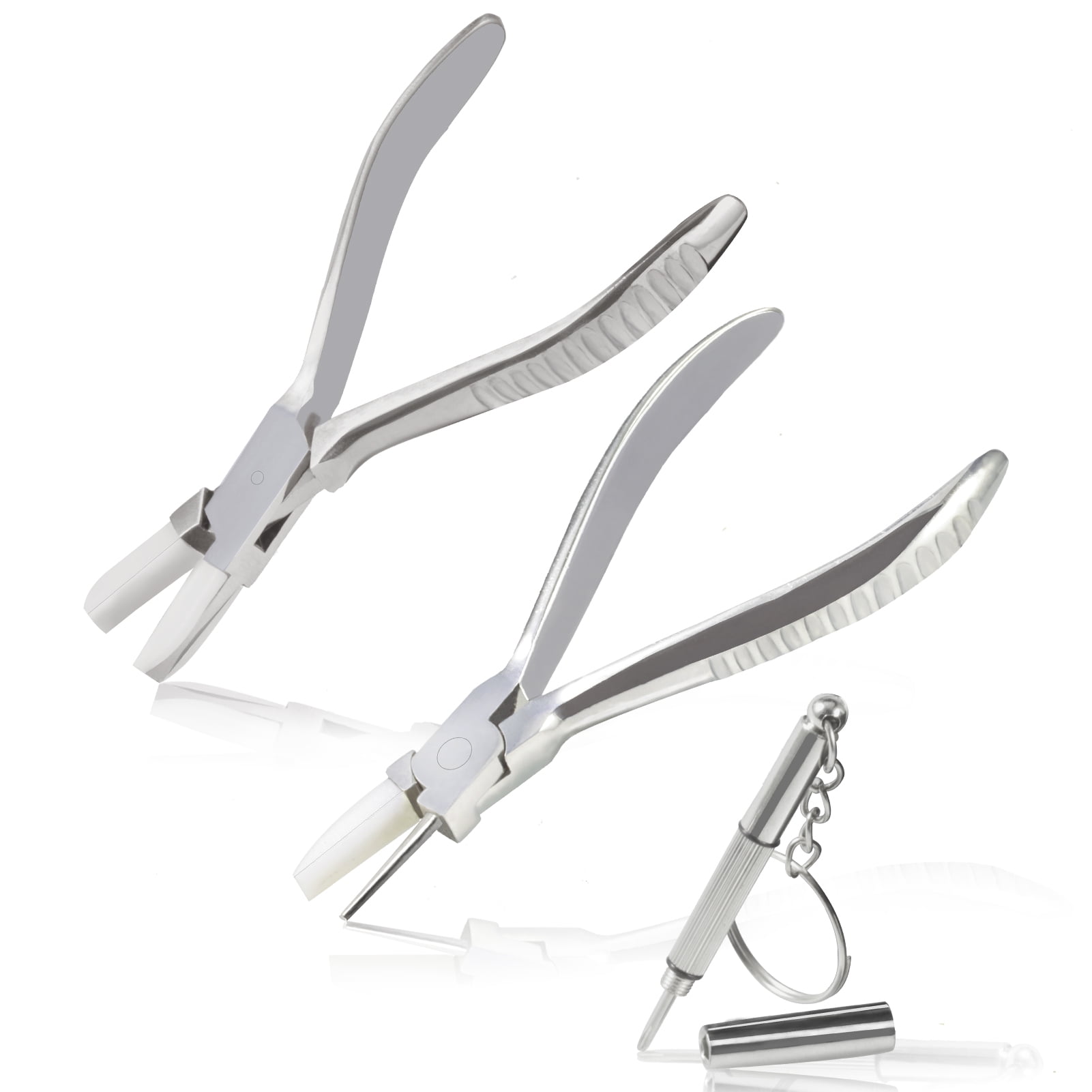 LEONTOOL Round & Flat Nose Nylon Jaw Eyeglasses Pliers Set Eyeglasses ...