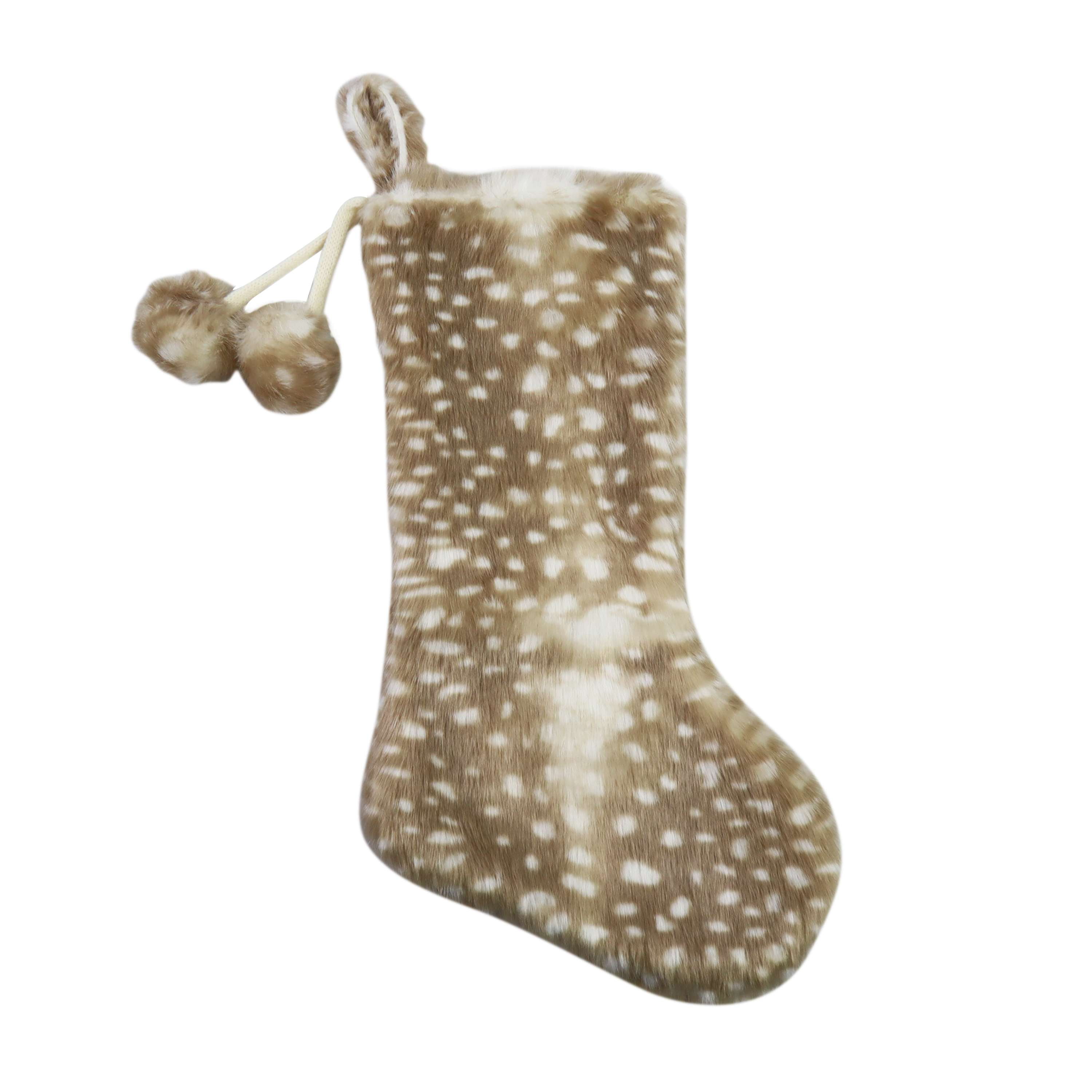 Faux Fur Leopard Christmas Stocking, Multicolor, 18.25", by Holiday ...