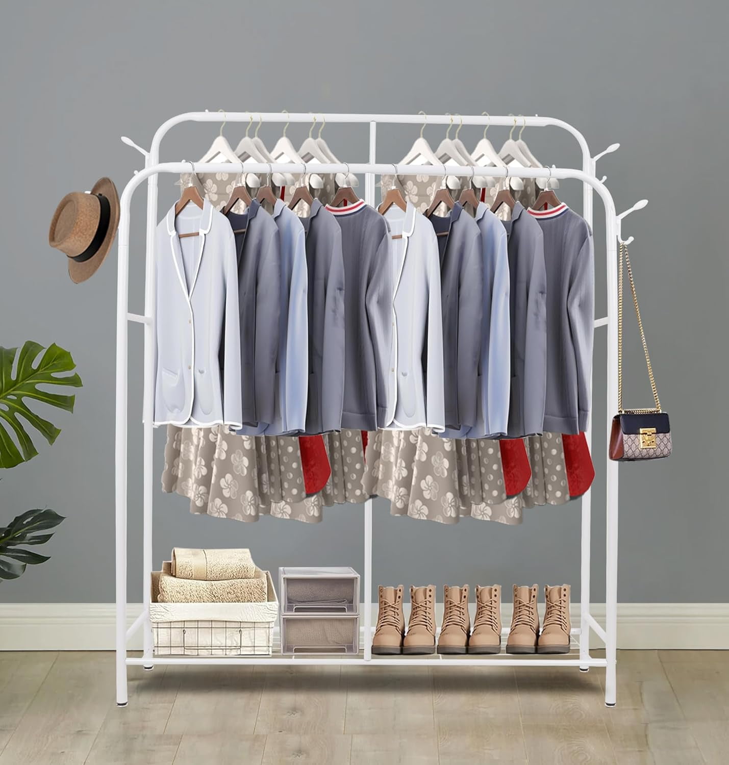 LEOPAX Premium Metal Garment Rack Coat Rack Clothes Stand Closet ...