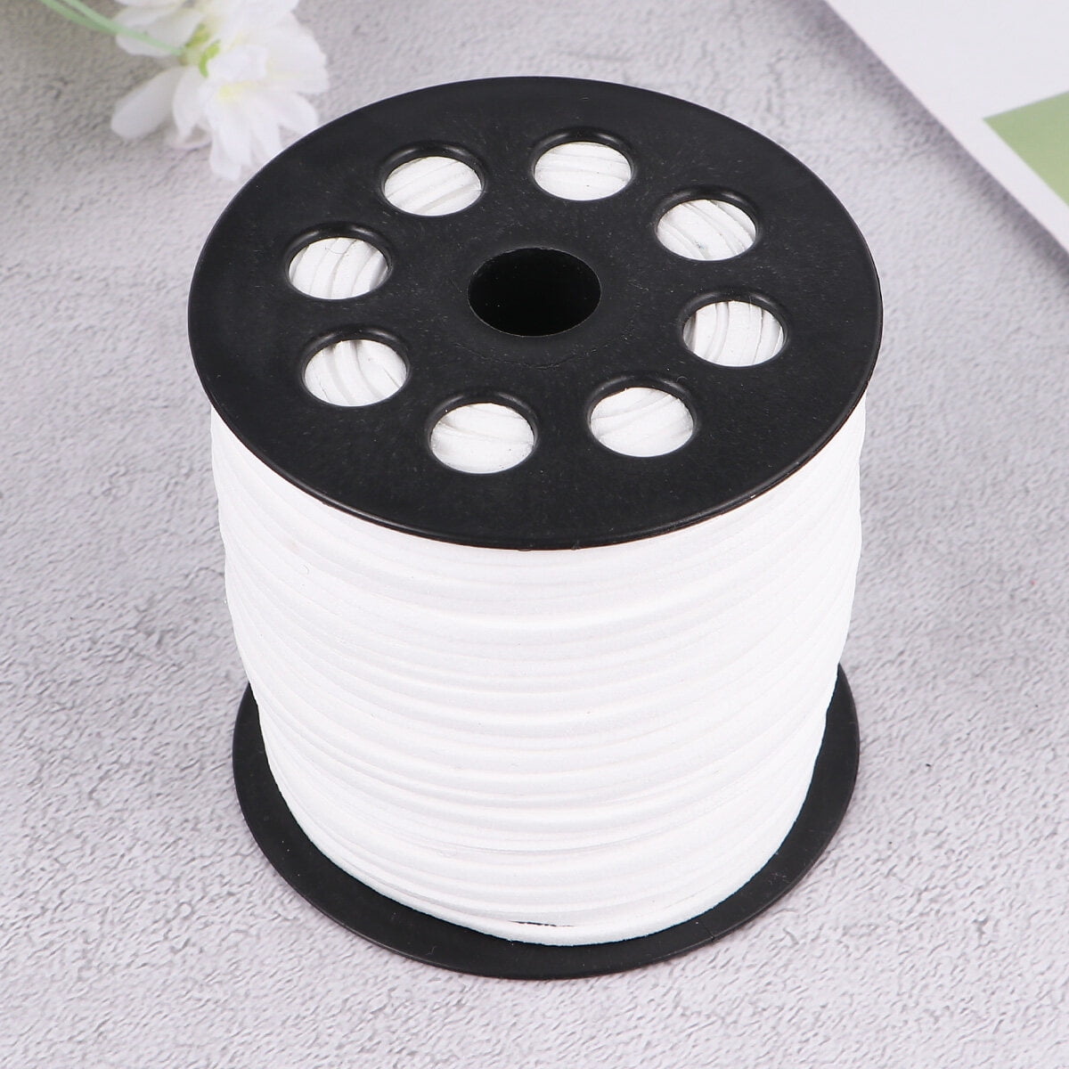 LEORX 1 Roll White Faux Leather Cords For Jewelry String Diy Knitting ...