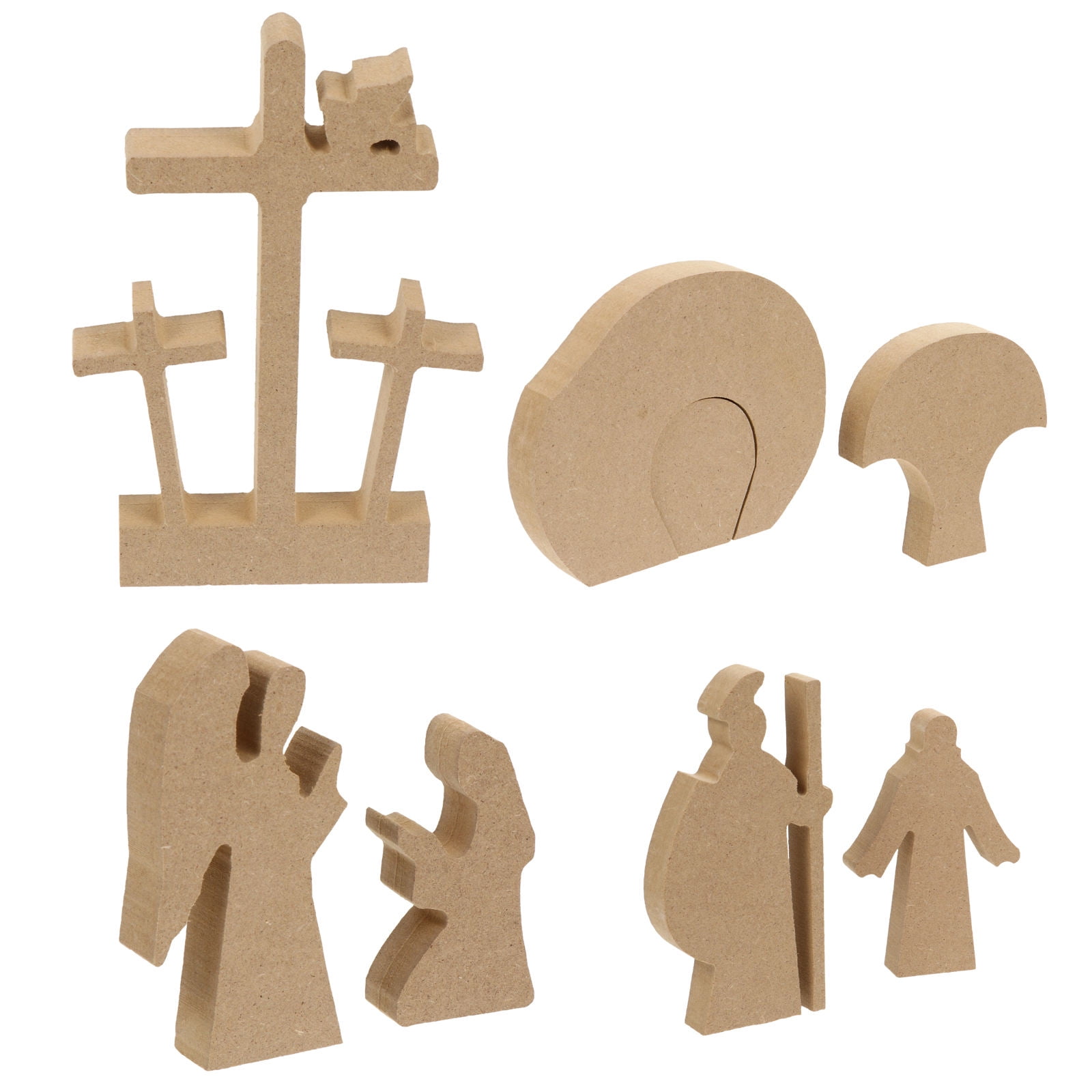 LEORX 1Set Wooden Jesus Easter Adornment Light Brown Rustic Easter ...