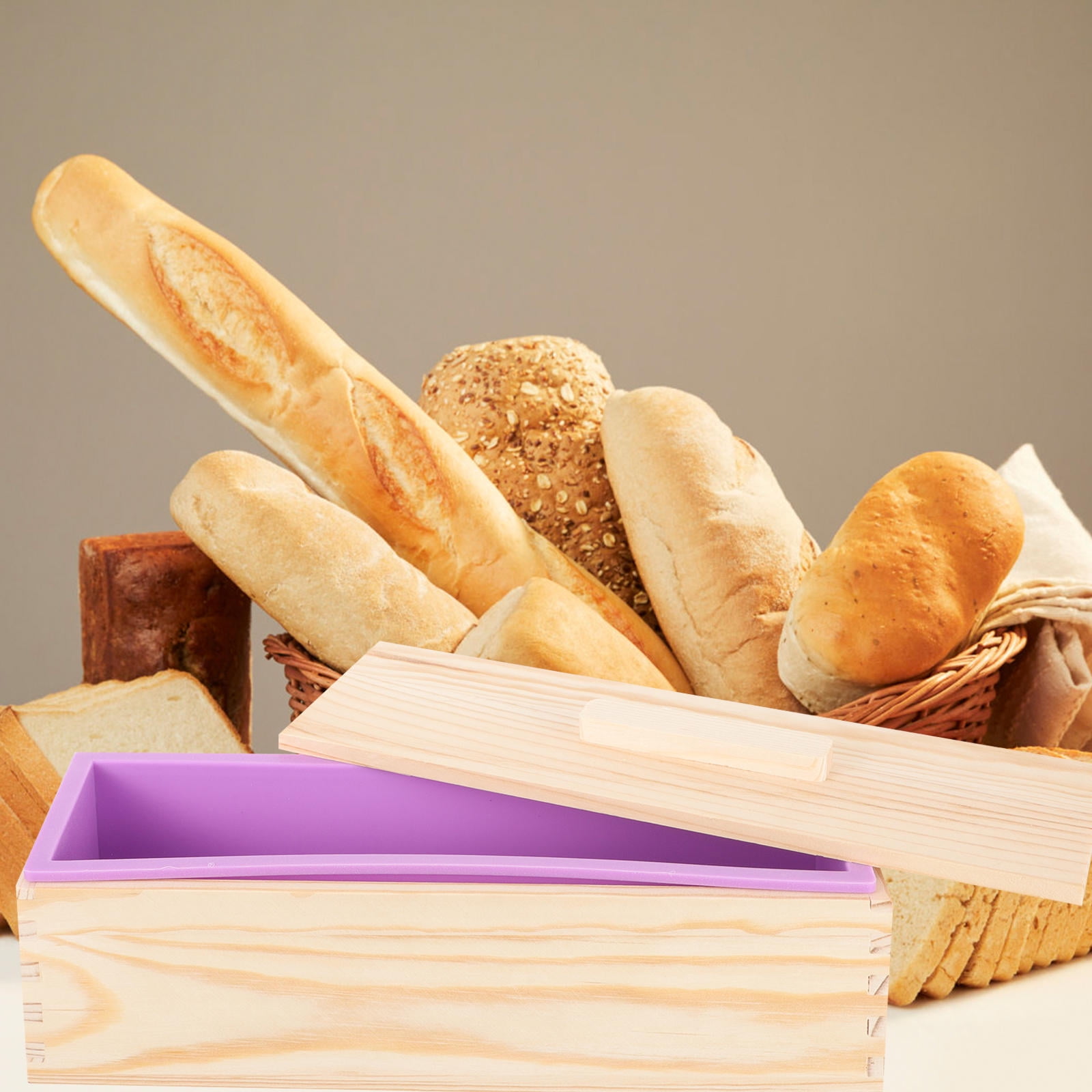 LEORX 1 Set Loaf Cake Boxes Heat Conduction Bread Container Purple for ...