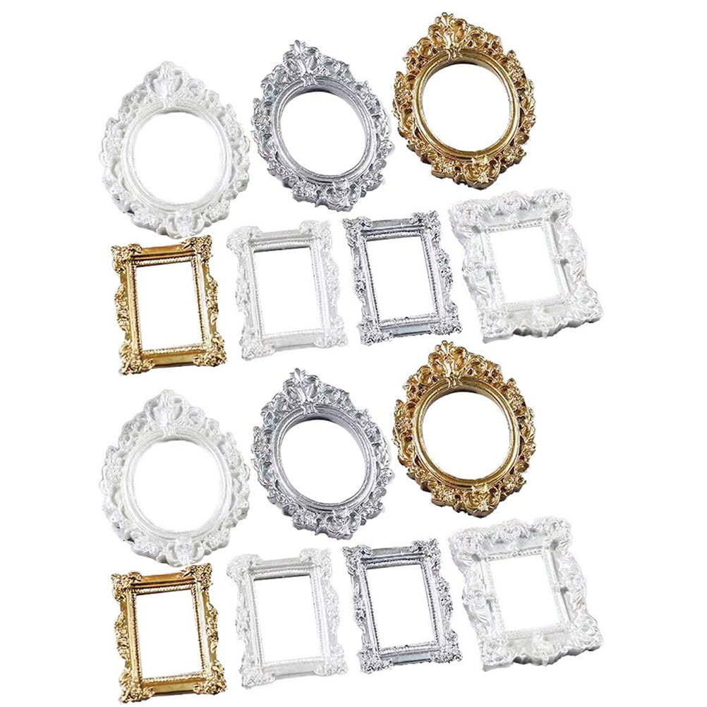 LEORX 1 Set Mini Vintage Frames Bulk Assorted Color Square Oval For Diy ...