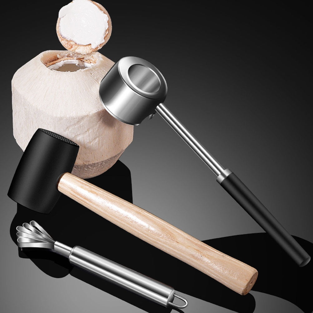 LEORX 1 Set of Coconut Opener Set Wood Coconuts Breaker Kitchen Supply ...