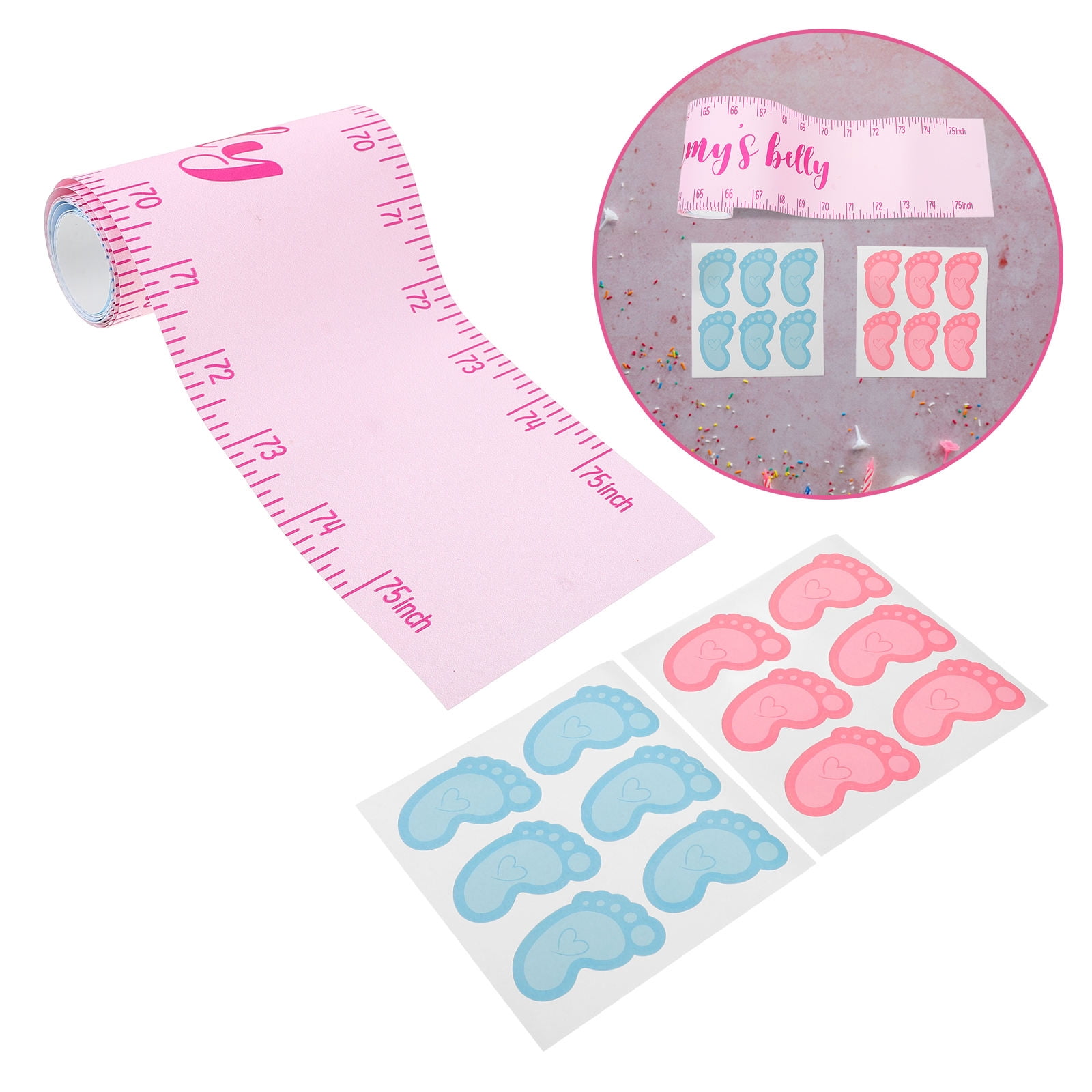 LEORX 1 Set of Baby Shower Photo Props PVC Growth Chart Design for ...
