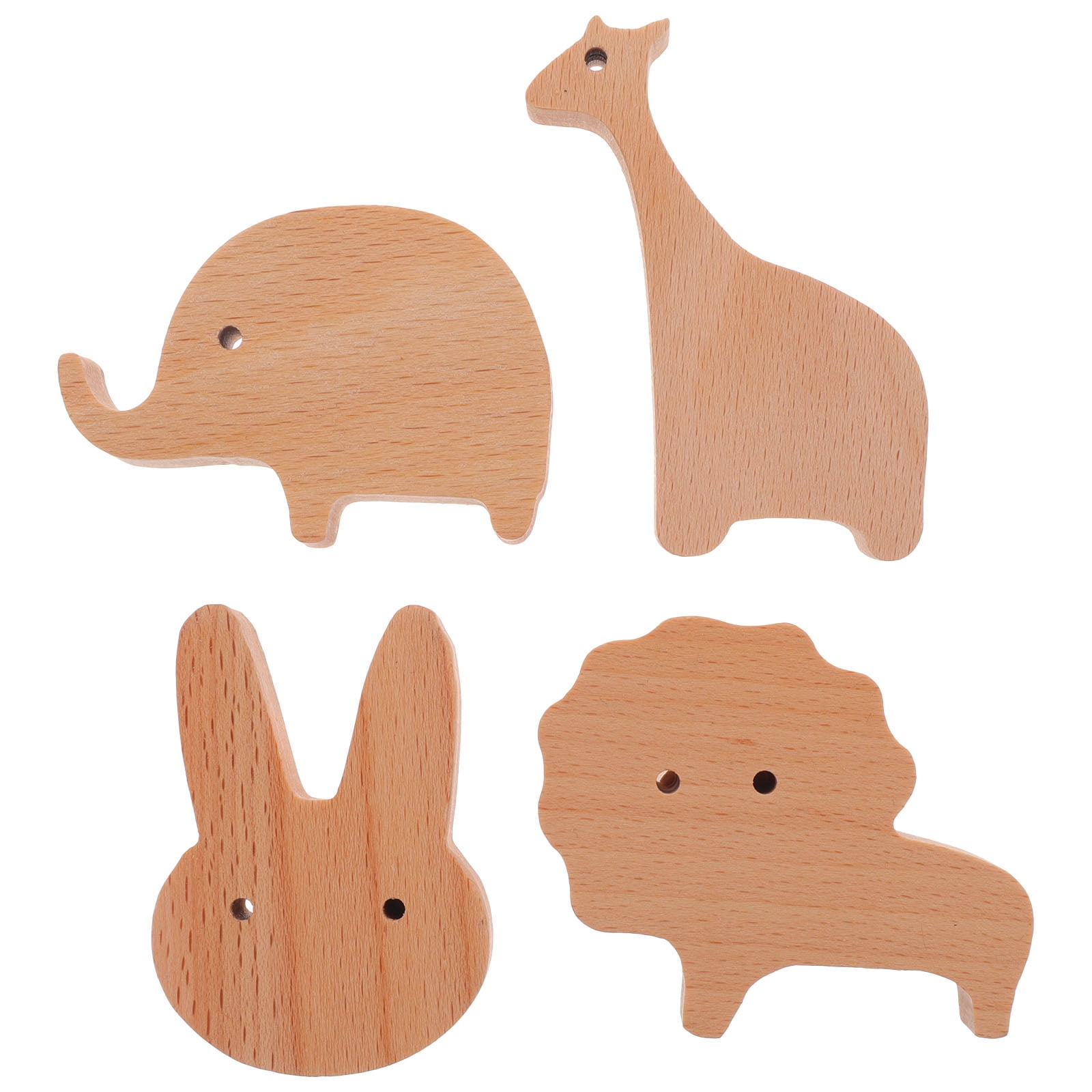 LEORX 1 Set of Unique Wall Hooks Khaki Wood Animal Coat Hooks for ...
