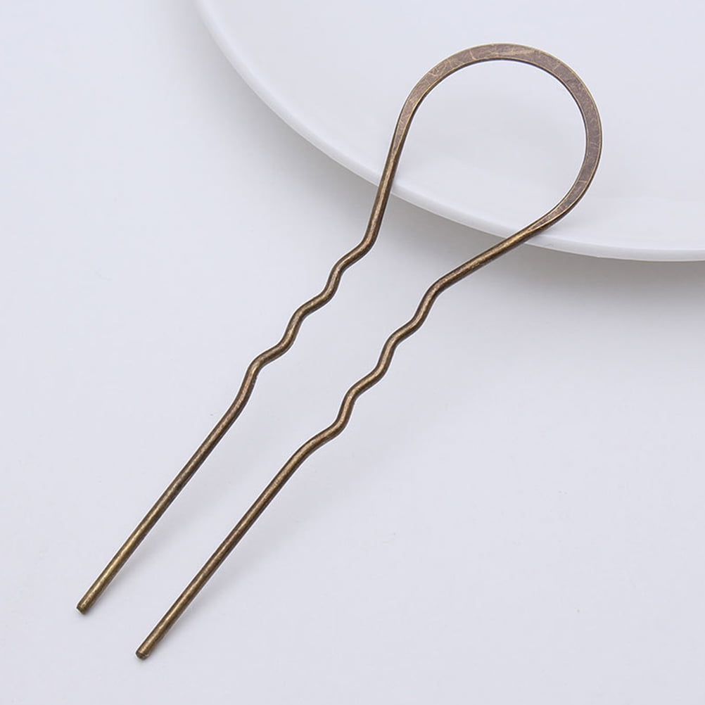 LEORX Wavy Hair Stick U Pin Metal 10Pcs 4.1In For Women And Girls ...