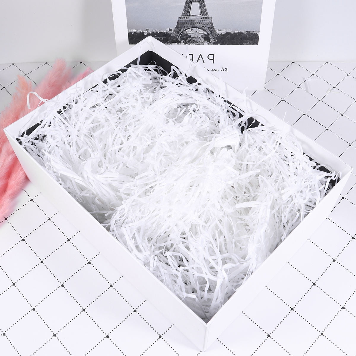LEORX 100 G White Shredded Crinkle Paper Stuffing Gift Box Basket ...