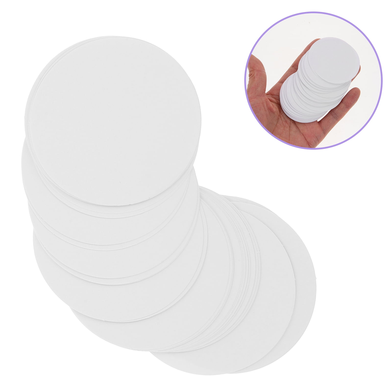 LEORX Portable Round Blank Papers Diy Badge Making Supply White Paper ...